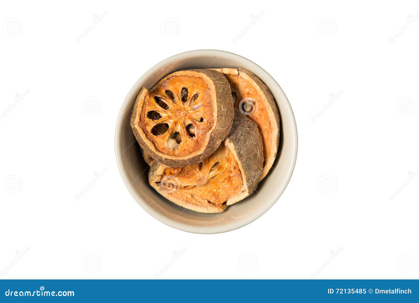 Isolated Bowl of Dried Beal Fruit Stock Image - Image of health, fresh ...