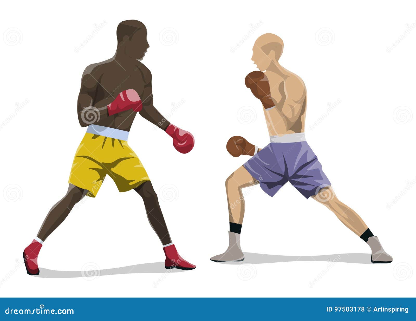 Isolated box fighting. stock vector. Illustration of color - 97503178
