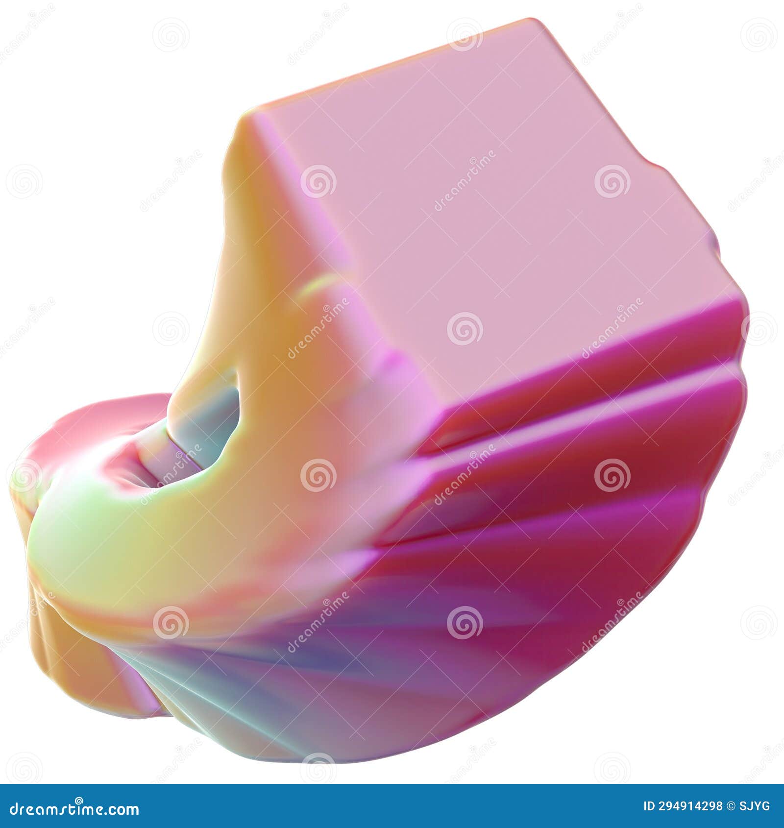 Isolated Box Looming Geometry Pink Elegant Modern 3D Rendering Image ...