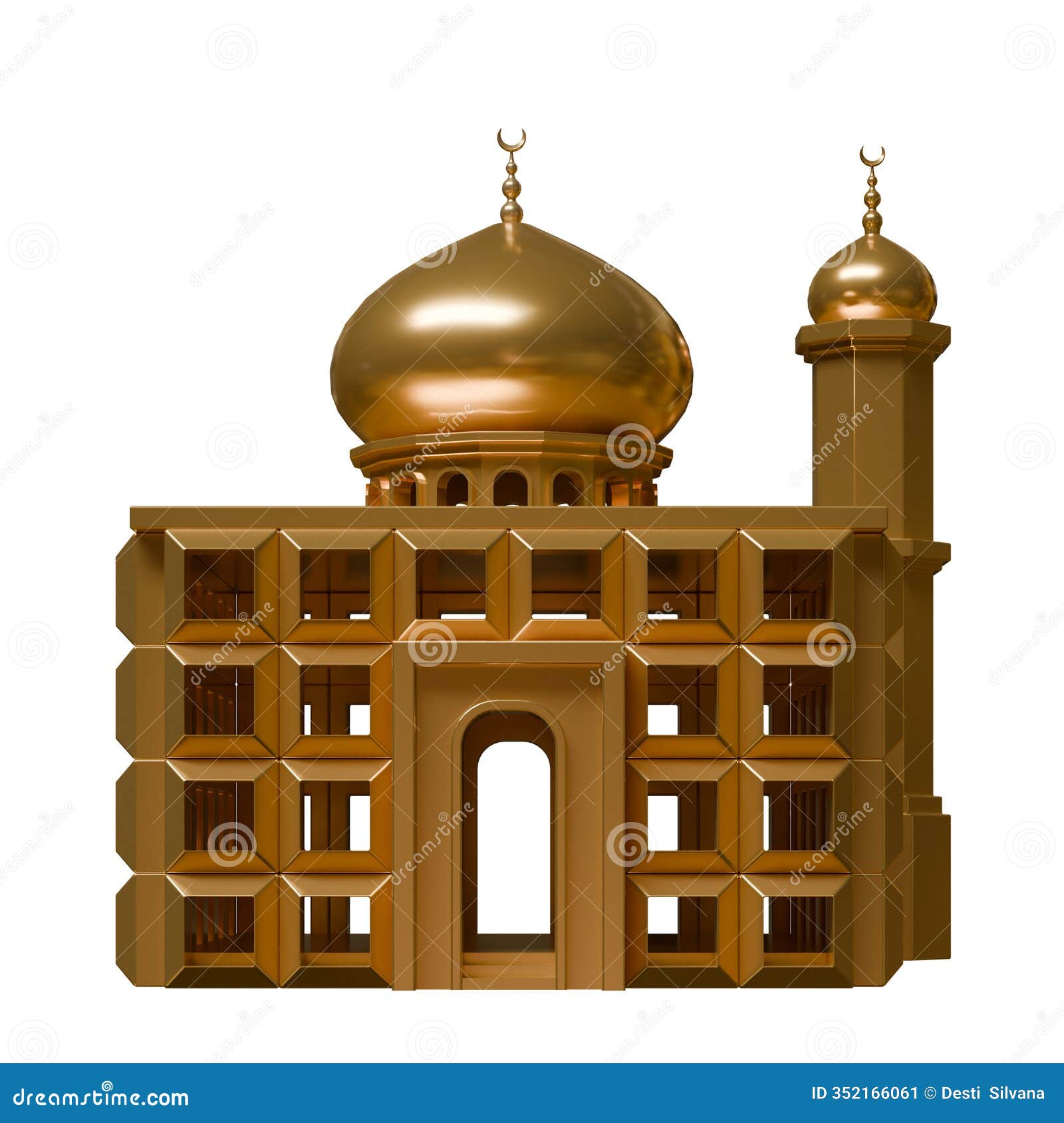 Box Mosque 3D Render Design Element Front View Stock Illustration ...