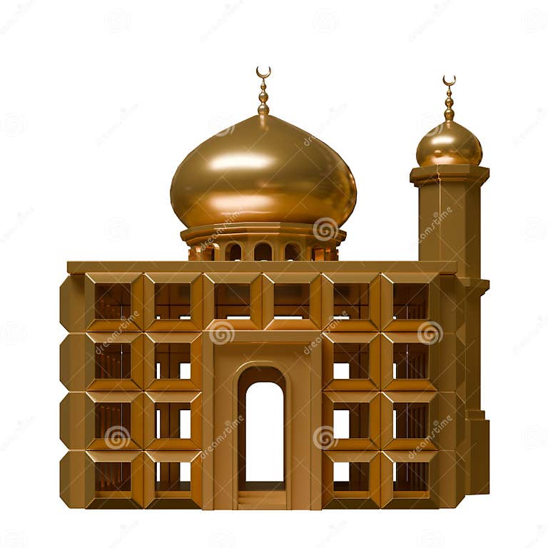 Box Mosque 3D Render Design Element Front View Stock Illustration ...