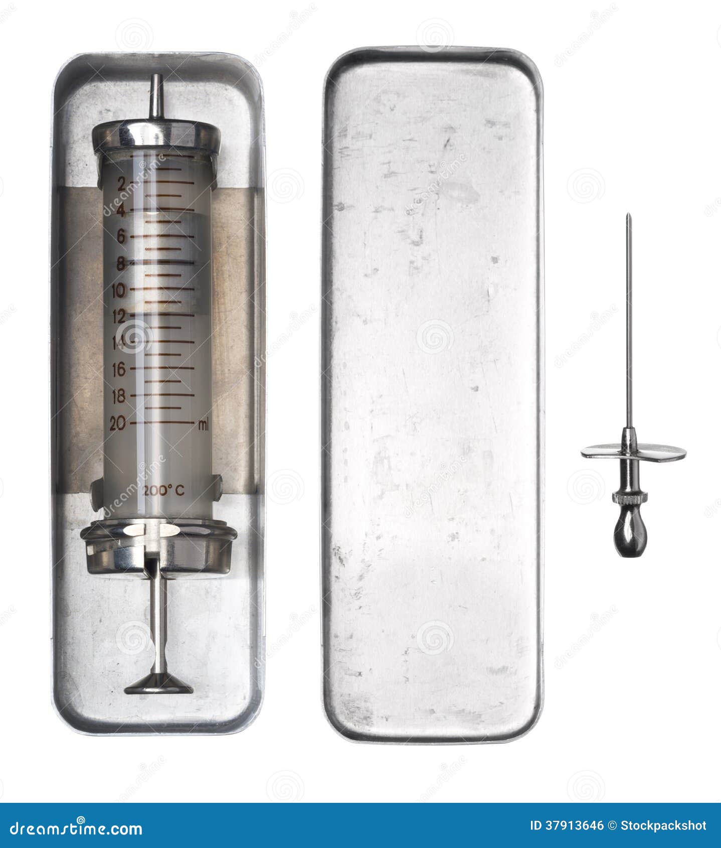 Isolated box with syringe stock photo. Image of syringe - 37913646