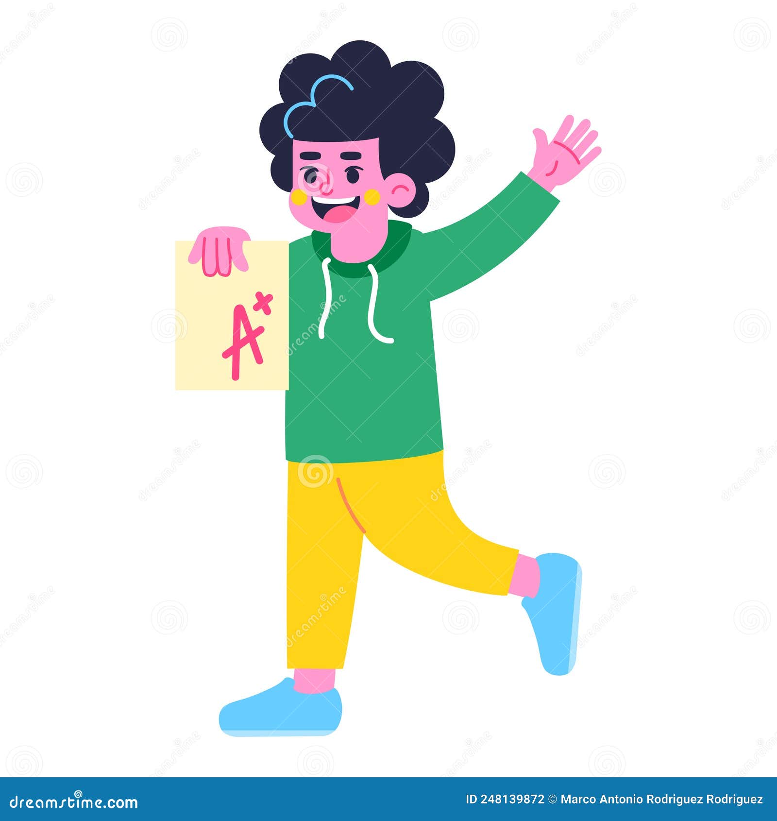 Isolated Boy Character Holding a Test Back To School Vector Stock ...