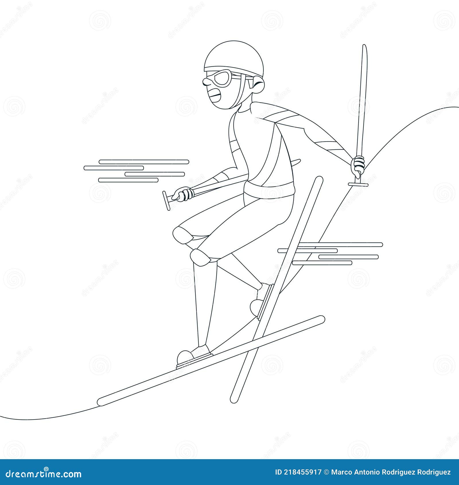 Isolated Boy Character Practicing Ski Stock Vector - Illustration of ...