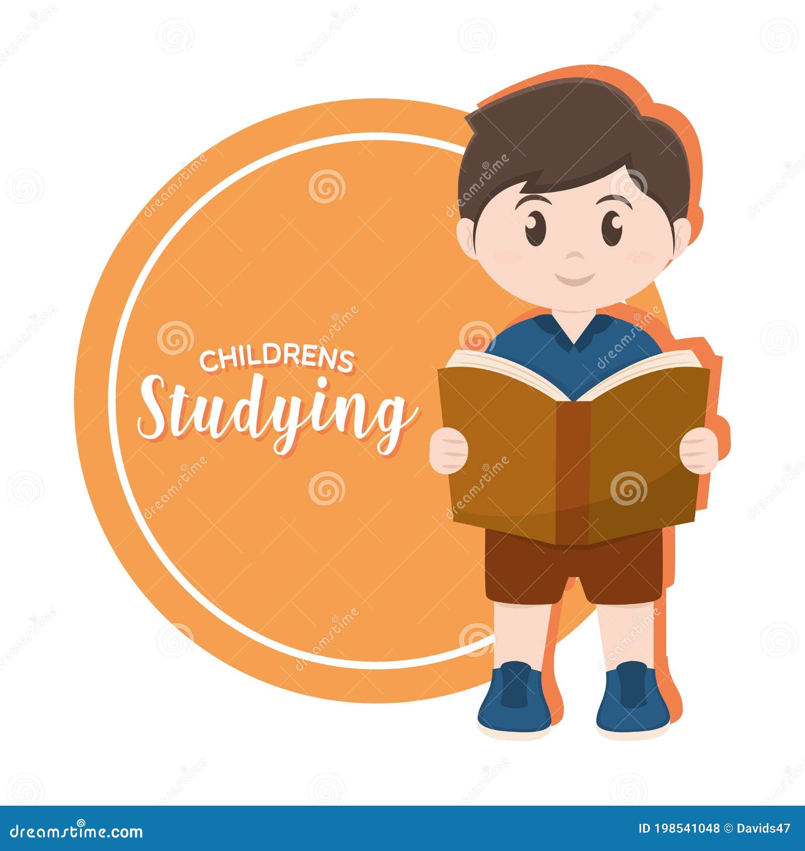 Isolated Boy Childrens Studying Stock Vector - Illustration of clipart ...