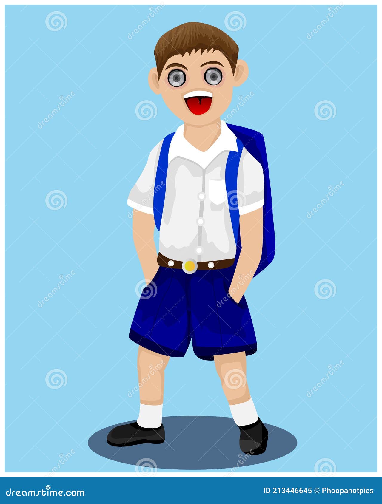 Boy Student on Blue Background Vector Design Stock Vector ...