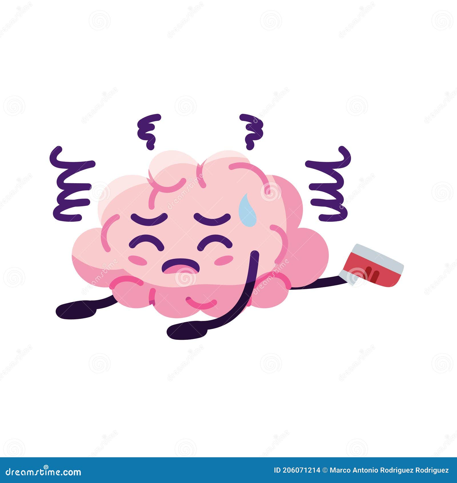 Isolated brain cartoon stock vector. Illustration of psychology - 206071214