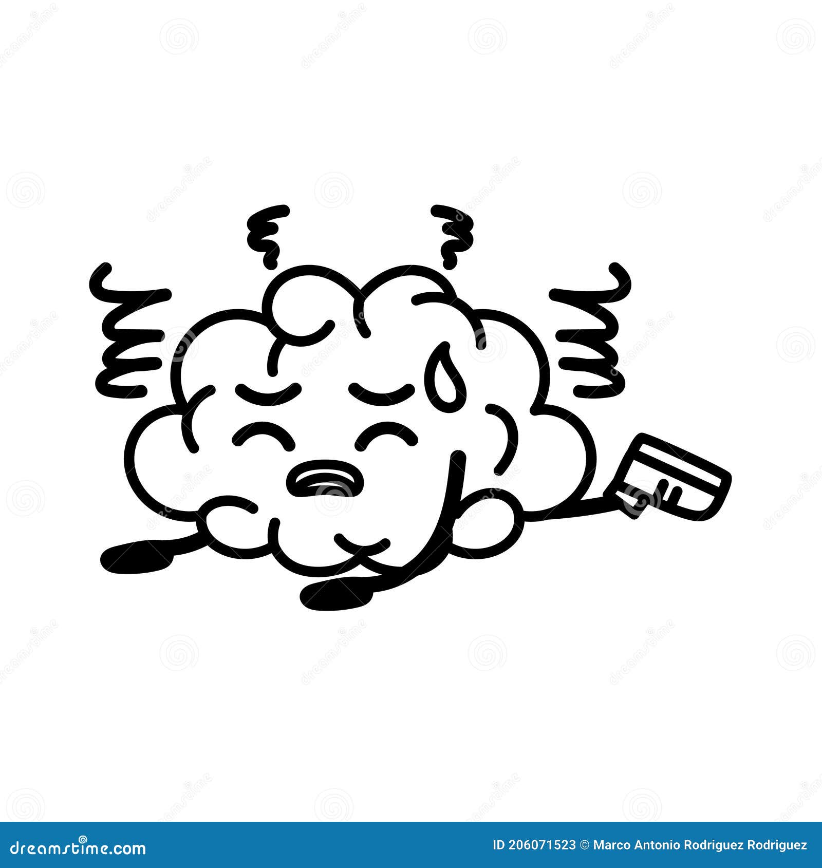 Isolated brain cartoon stock vector. Illustration of symbol - 206071523