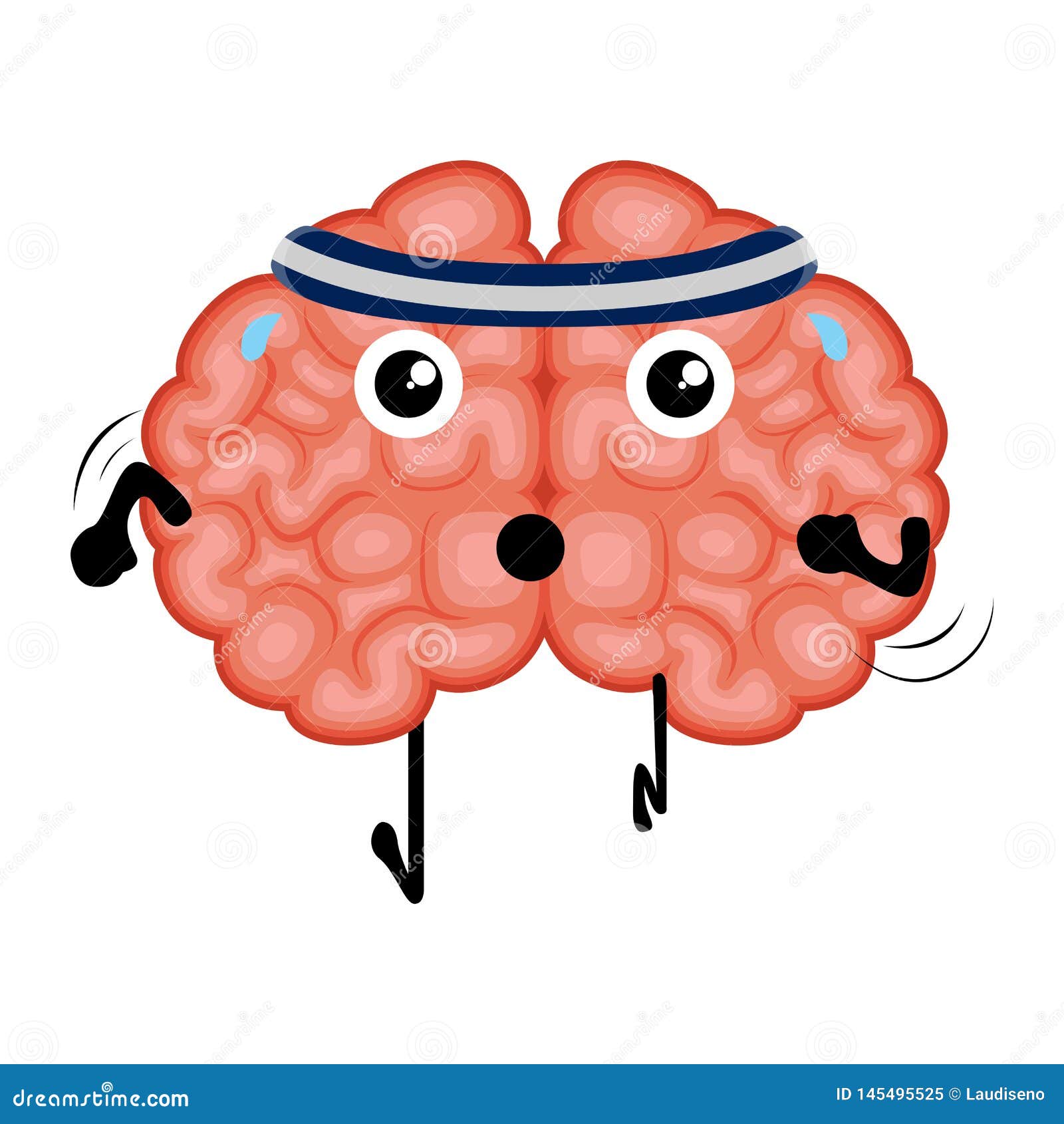 Isolated Brain Cartoon Doing Exercises Stock Vector - Illustration of ...