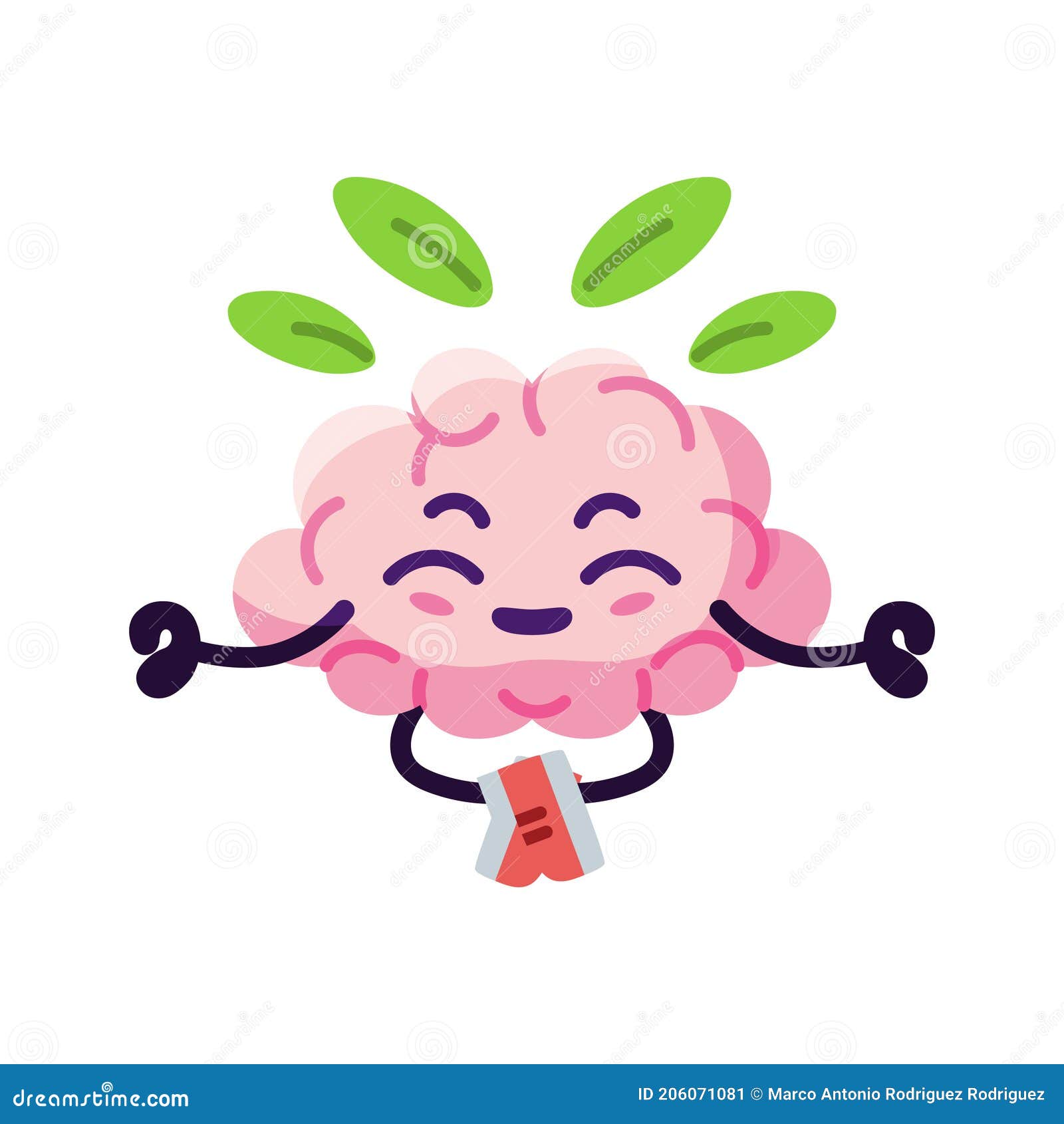 Isolated brain cartoon stock vector. Illustration of natural - 206071081