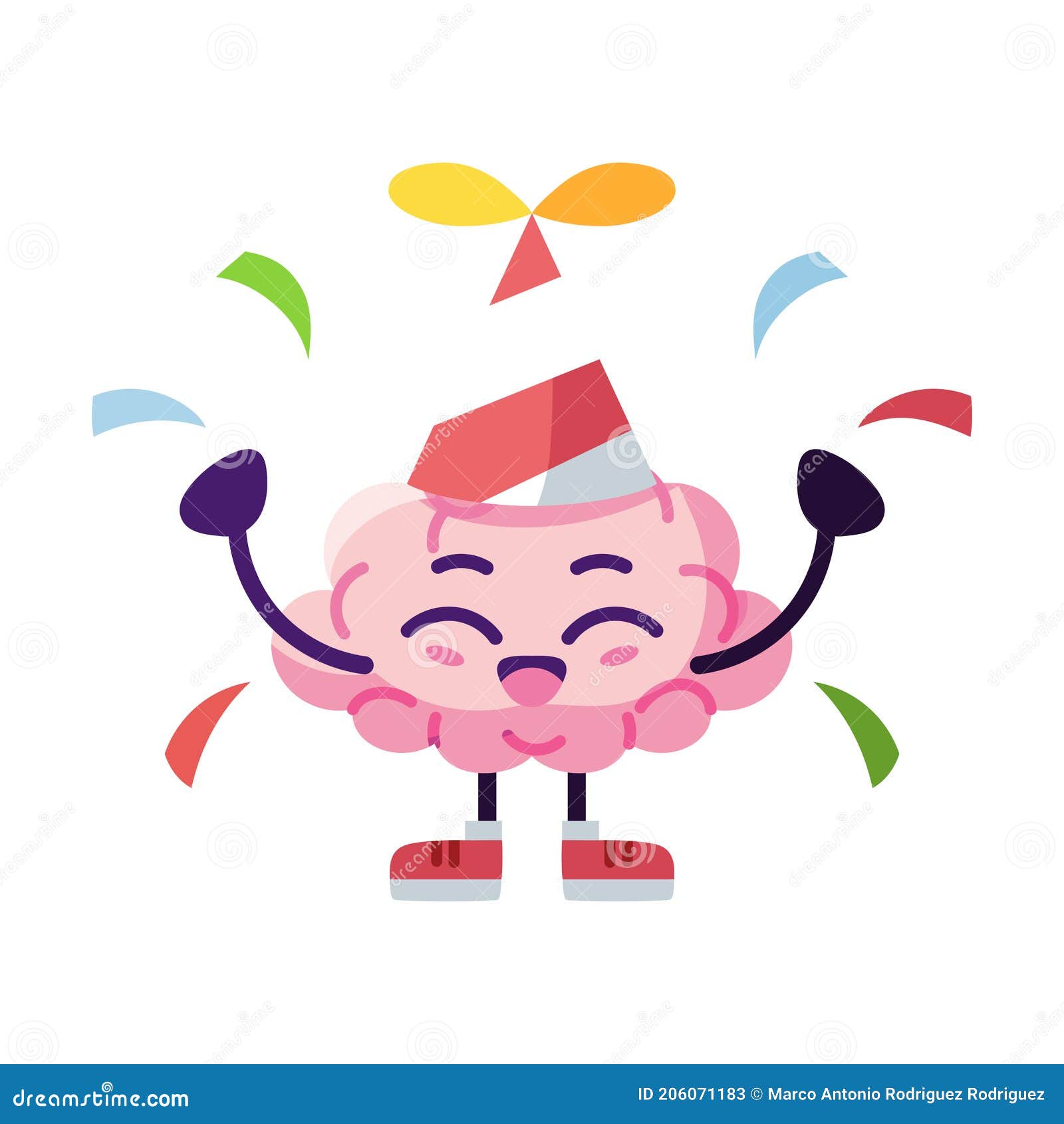 Isolated brain cartoon stock vector. Illustration of science - 206071183