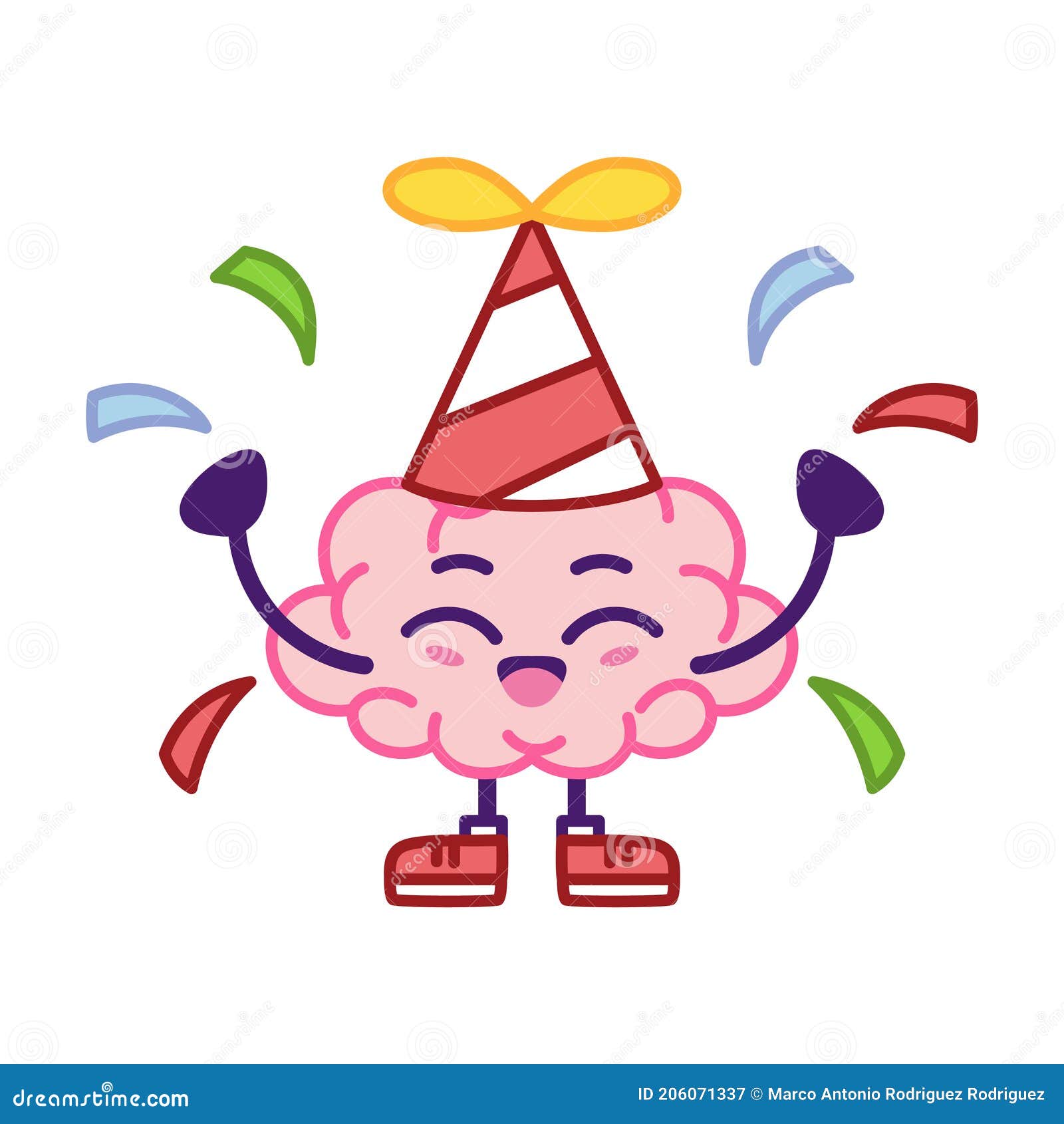 Isolated brain cartoon stock vector. Illustration of education - 206071337