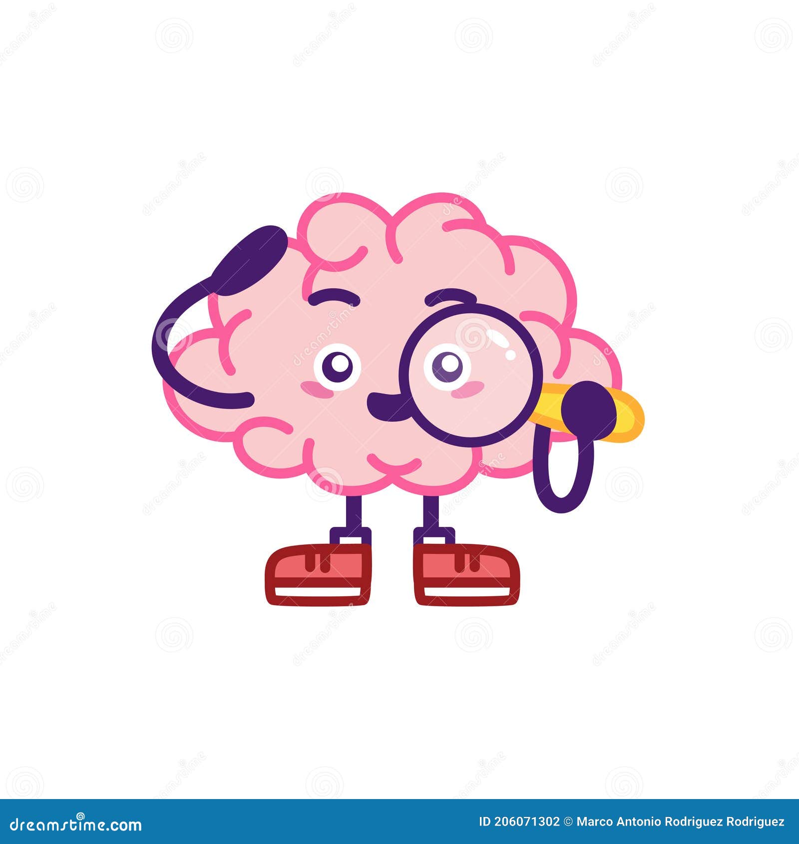 Isolated brain cartoon stock vector. Illustration of idea - 206071302
