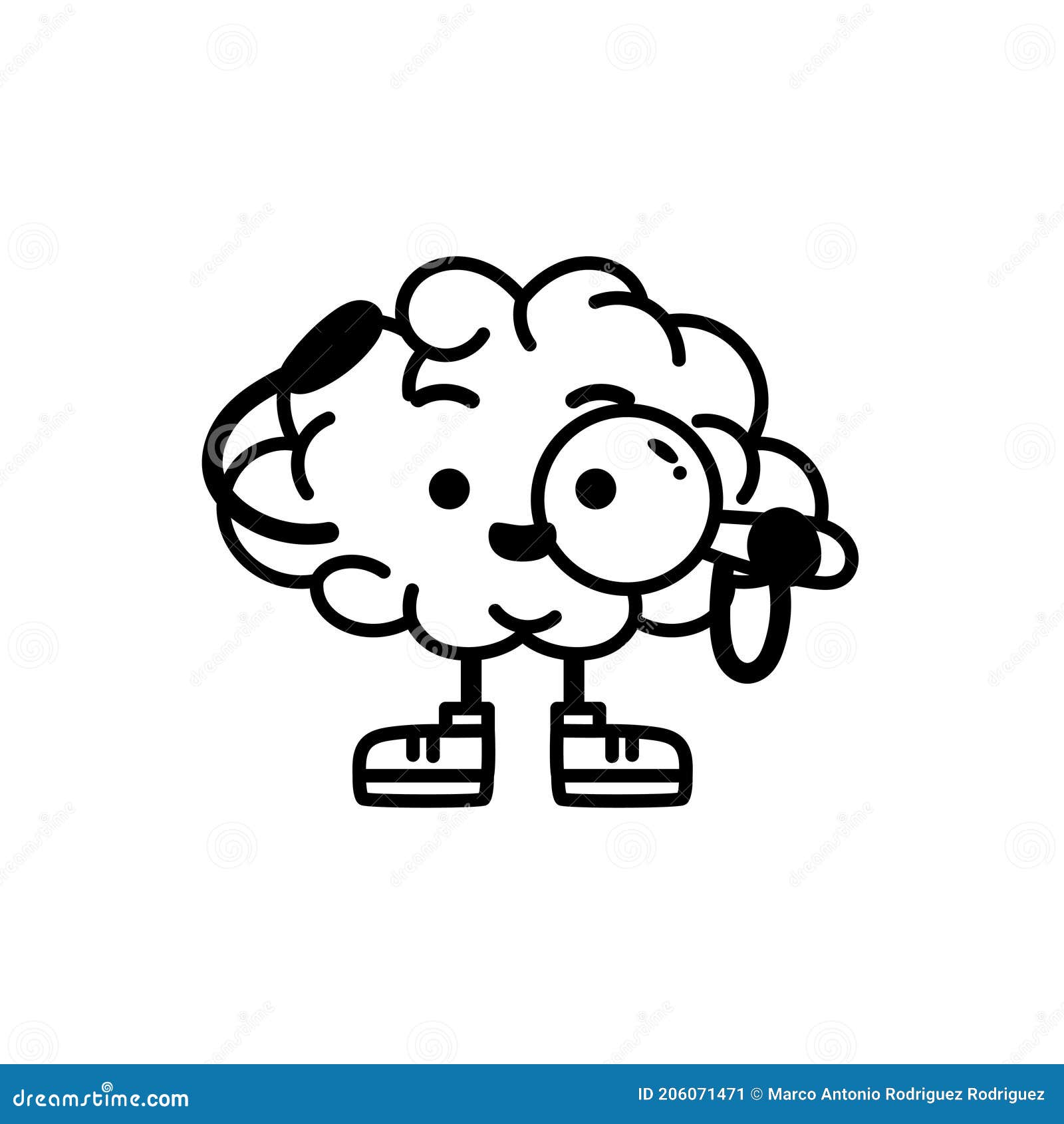 Isolated brain cartoon stock vector. Illustration of creative - 206071471