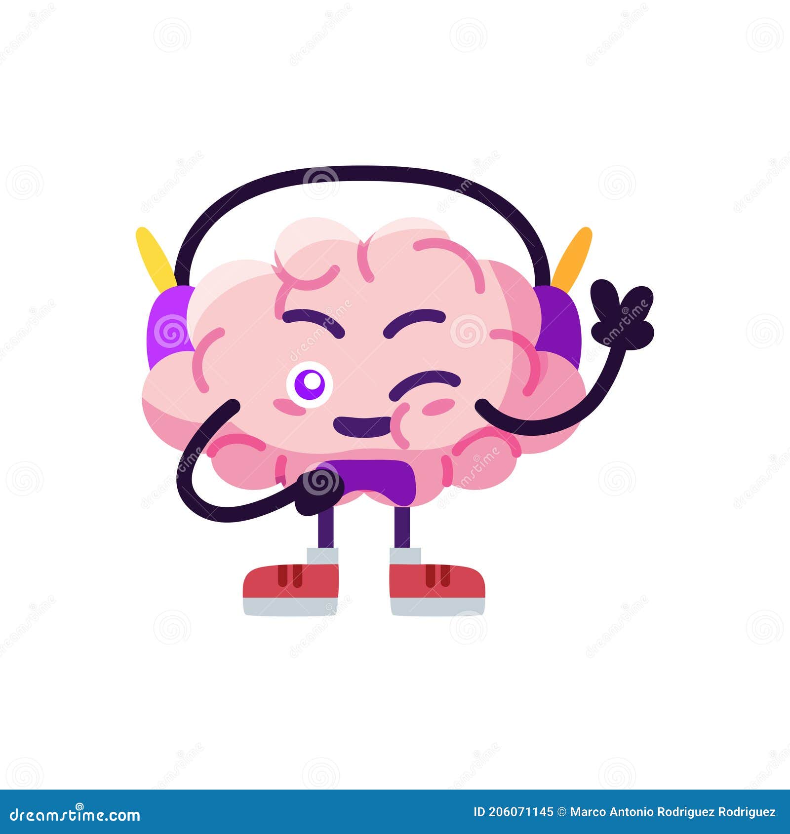 Isolated brain cartoon stock vector. Illustration of psychology - 206071145