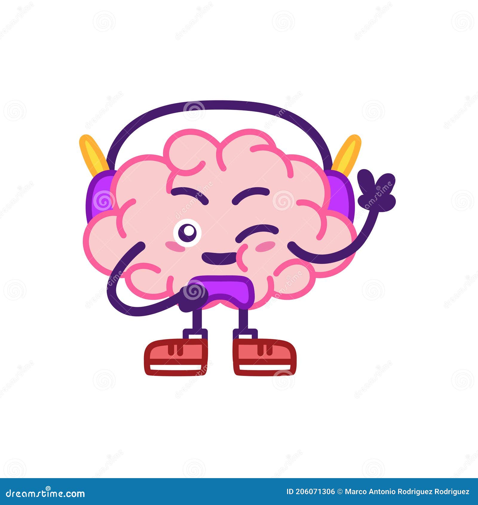 Isolated brain cartoon stock vector. Illustration of psychology - 206071306