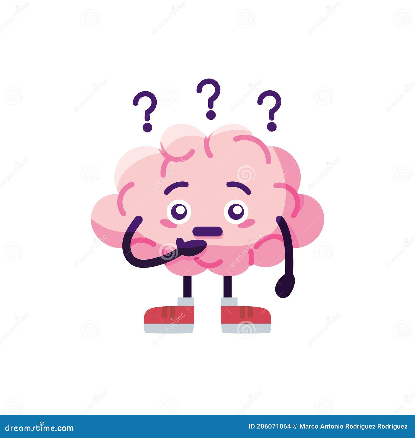 Isolated brain cartoon stock vector. Illustration of doubt - 206071064