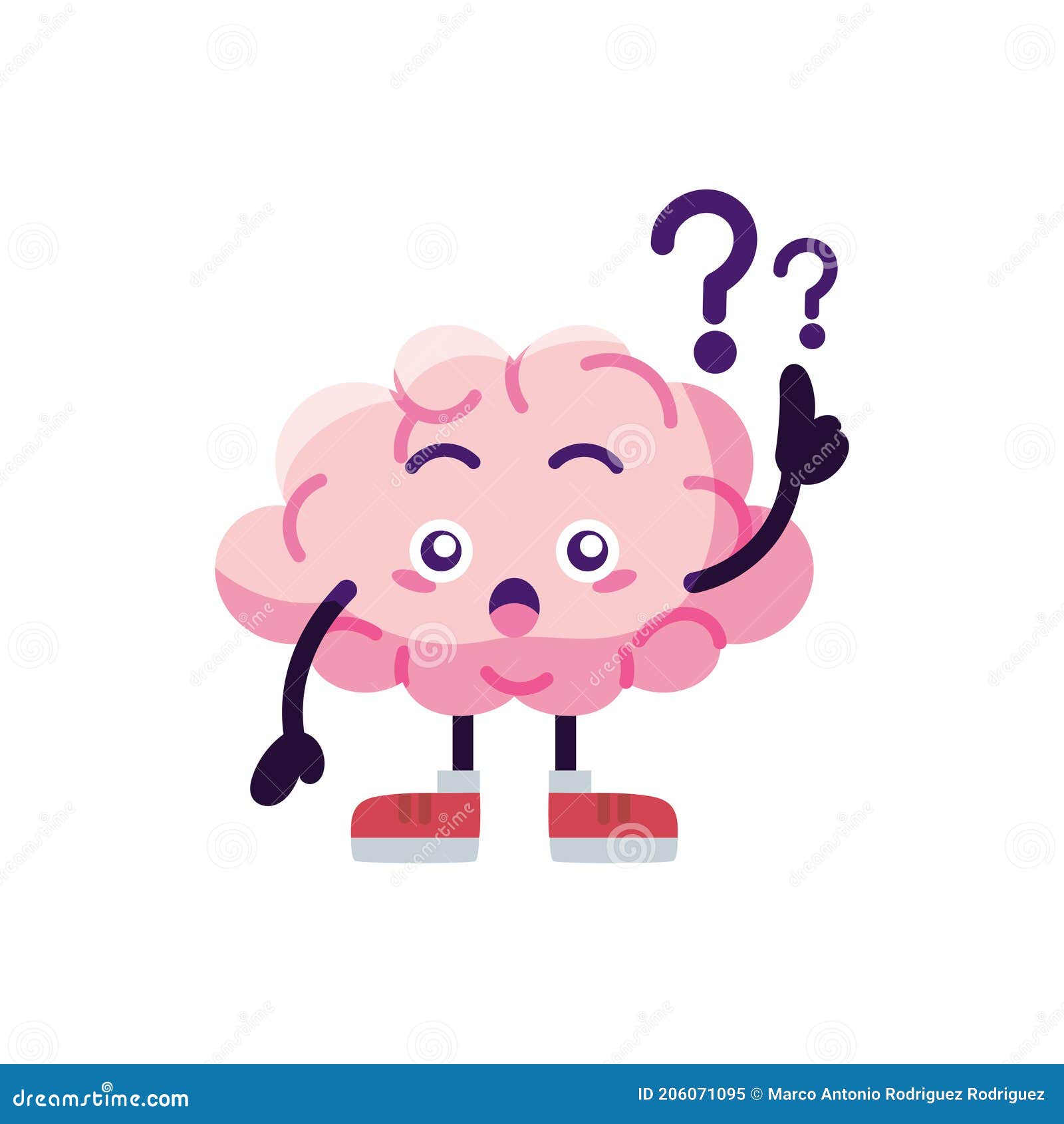 Isolated brain cartoon stock vector. Illustration of mark - 206071095