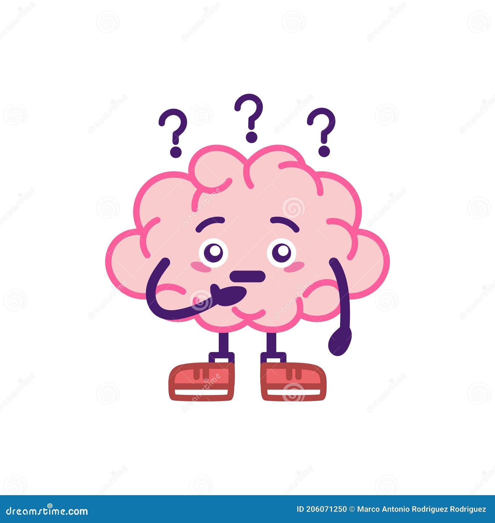 Isolated brain cartoon stock vector. Illustration of concept - 206071250
