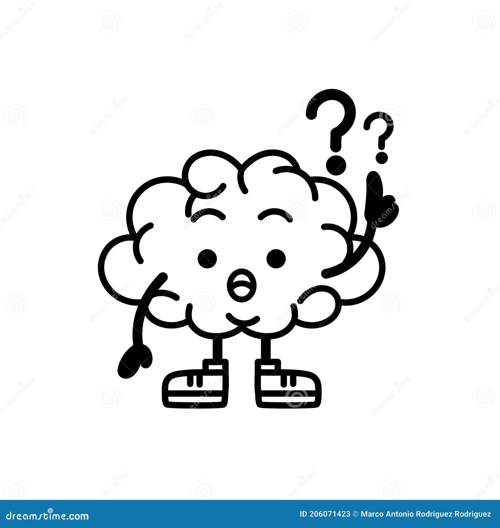Isolated brain cartoon stock vector. Illustration of symbol - 206071423