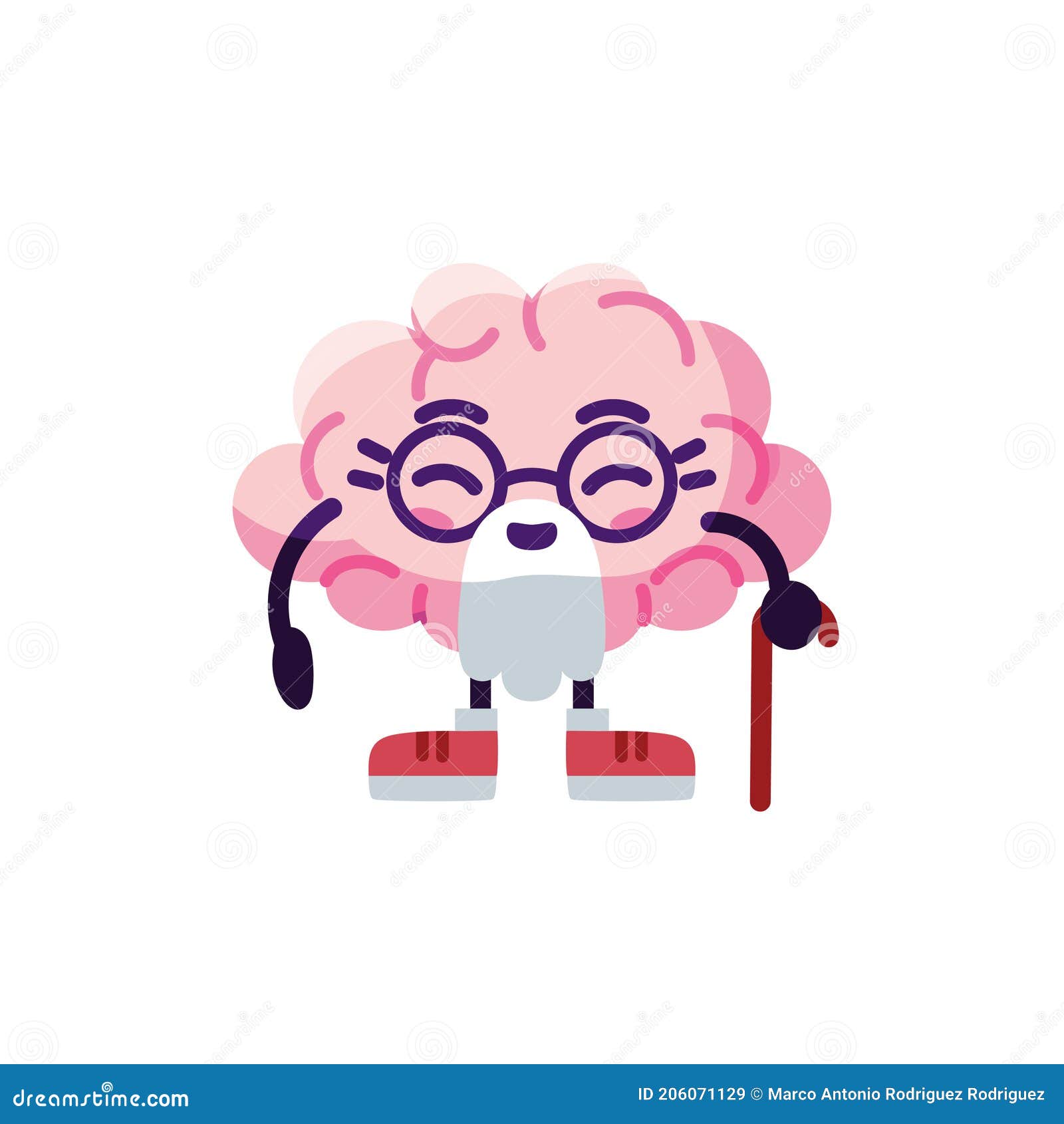 Isolated brain cartoon stock vector. Illustration of clipart - 206071129