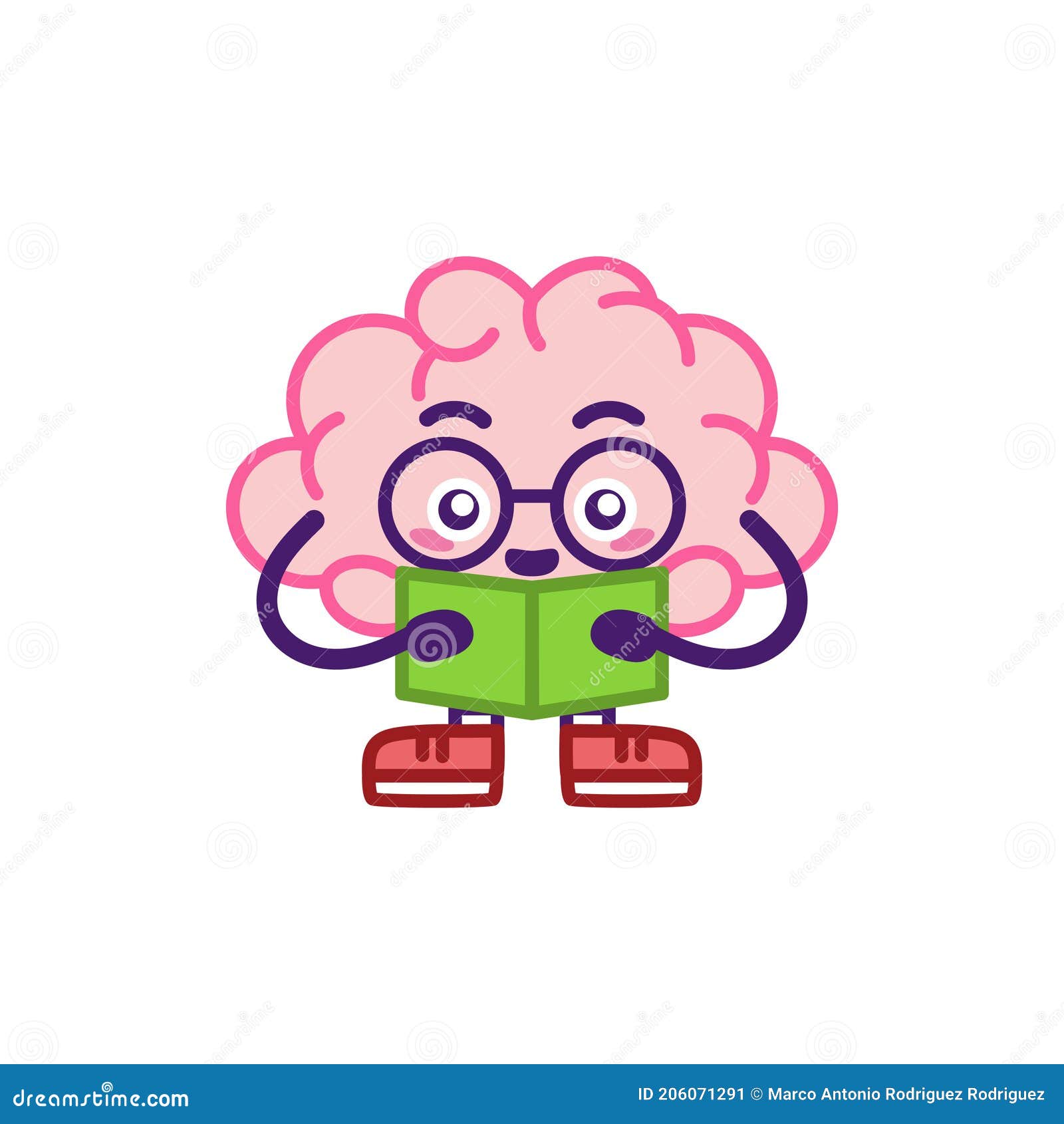 Isolated brain cartoon stock vector. Illustration of psychology - 206071291