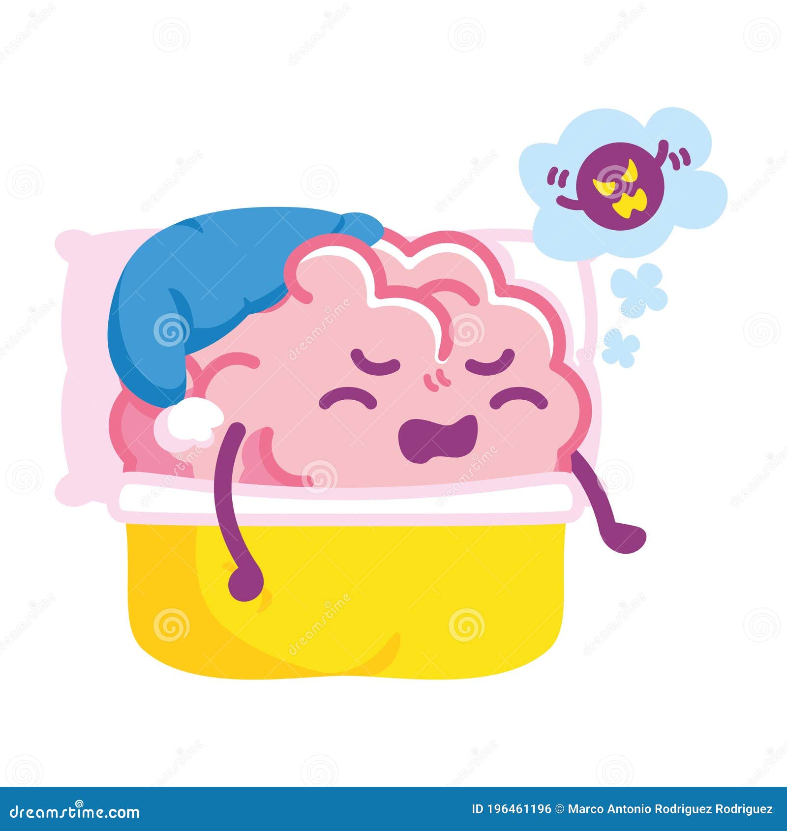 Isolated brain dream emoji stock vector. Illustration of concept ...