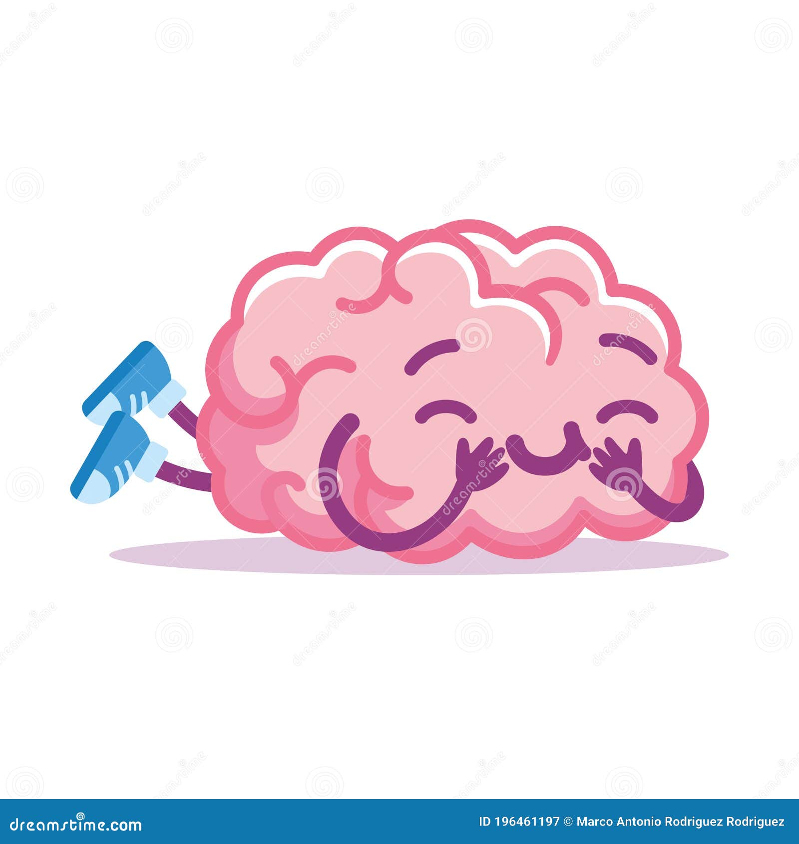 Isolated brain happy emoji stock vector. Illustration of design - 196461197