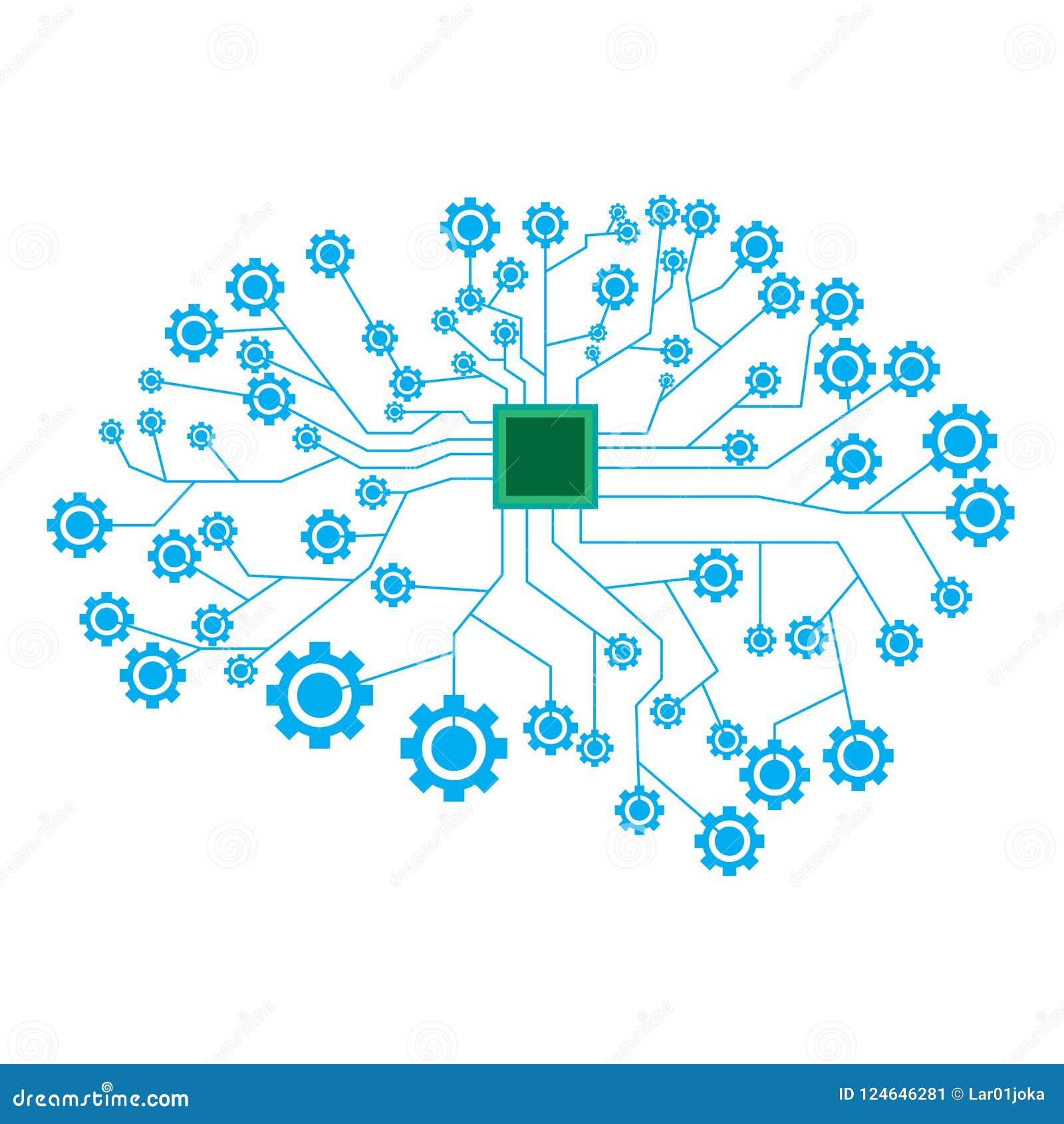Isolated Brain Network Icon. Artificial Intelligence Stock Vector ...