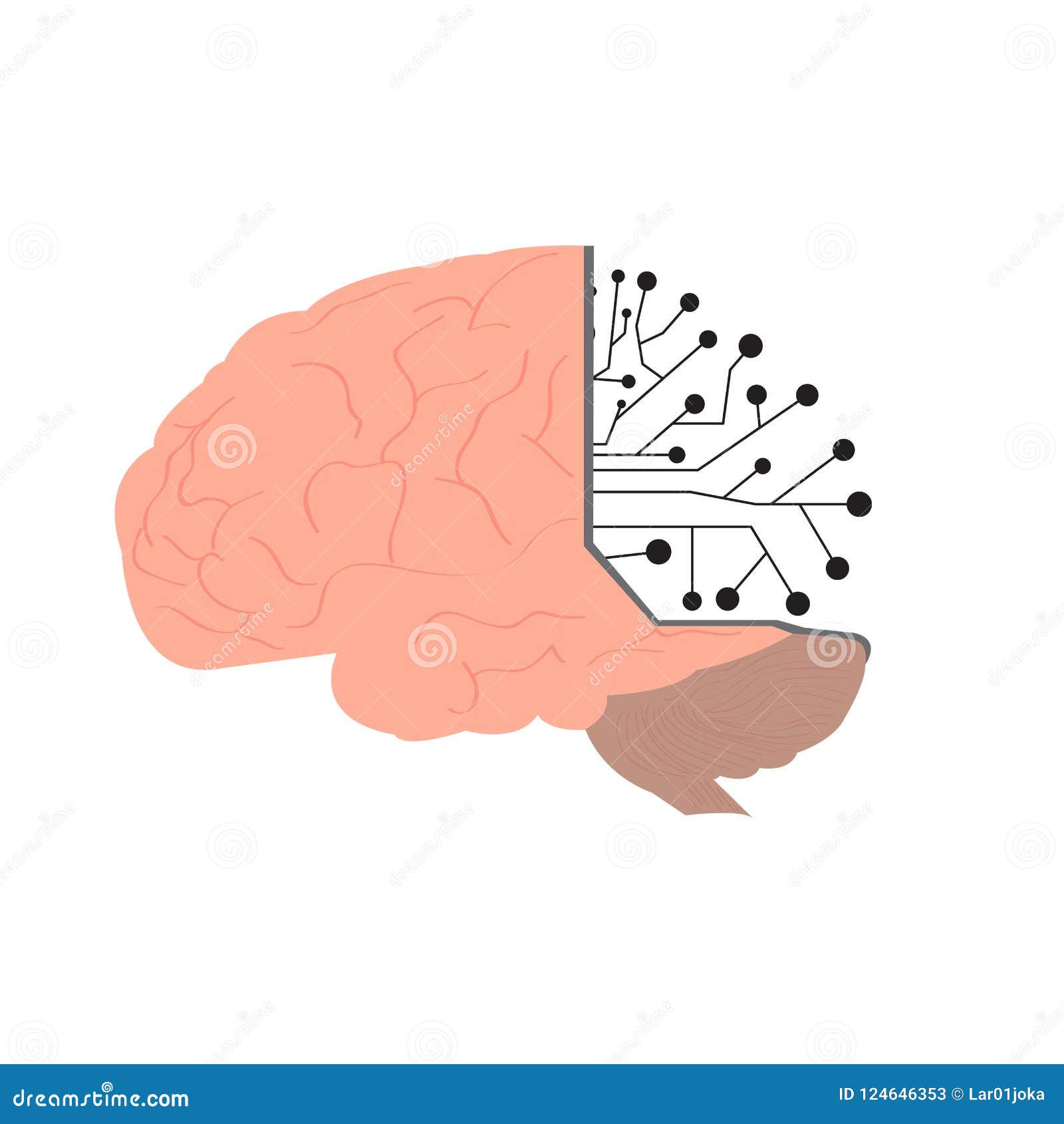 Isolated Brain Network Icon. Artificial Intelligence Stock Vector ...