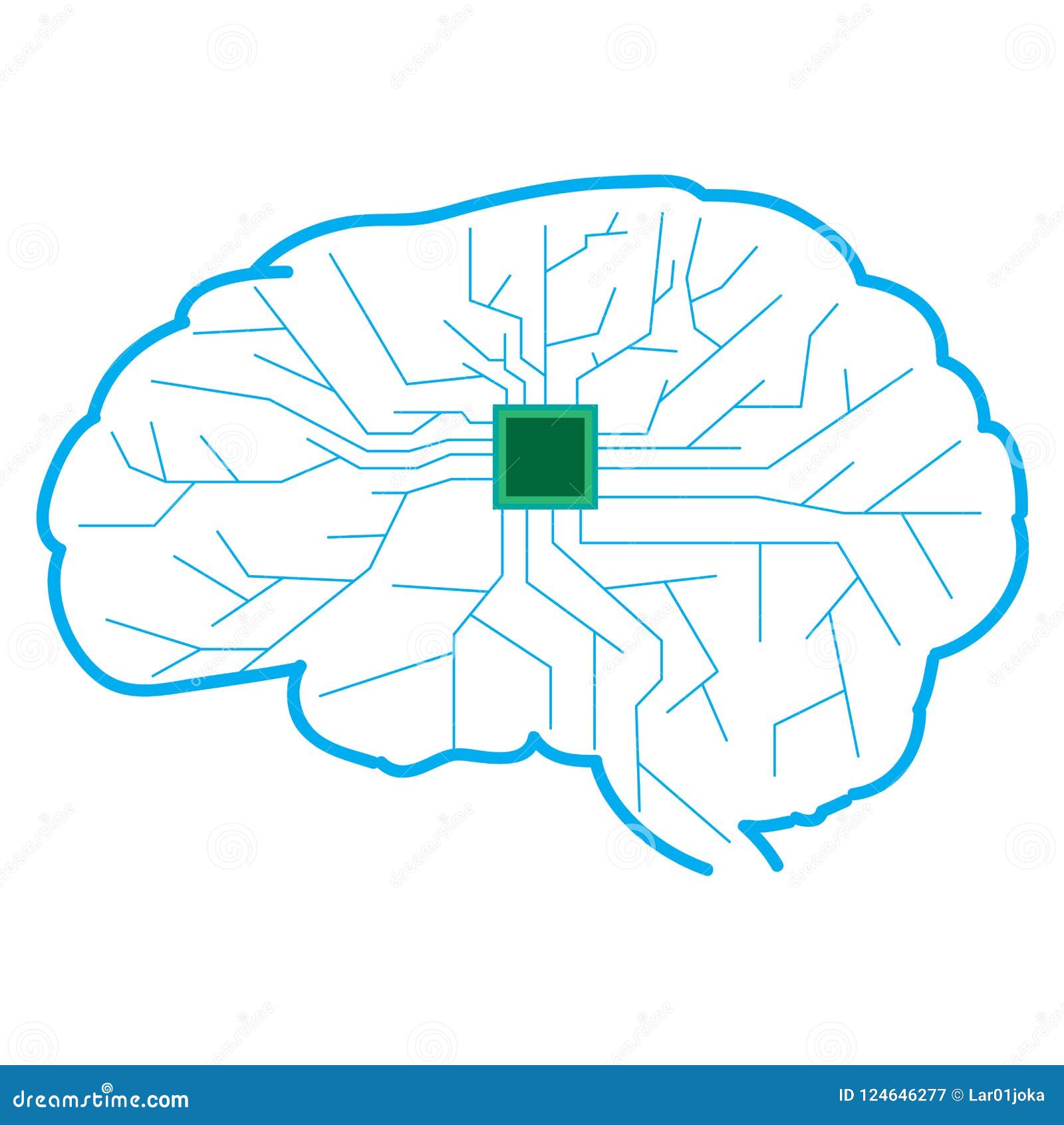 Isolated Brain Network Icon. Artificial Intelligence Stock Vector ...