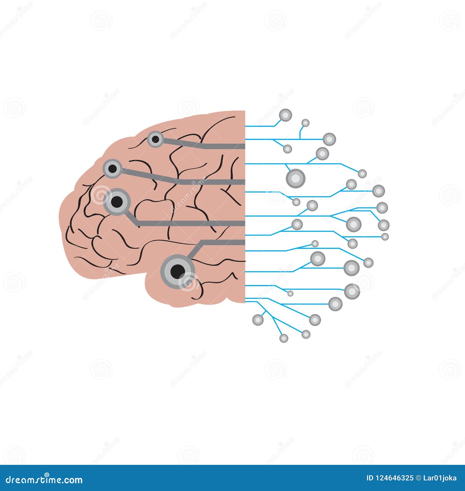 Isolated Brain Network Icon. Artificial Intelligence Stock Vector ...