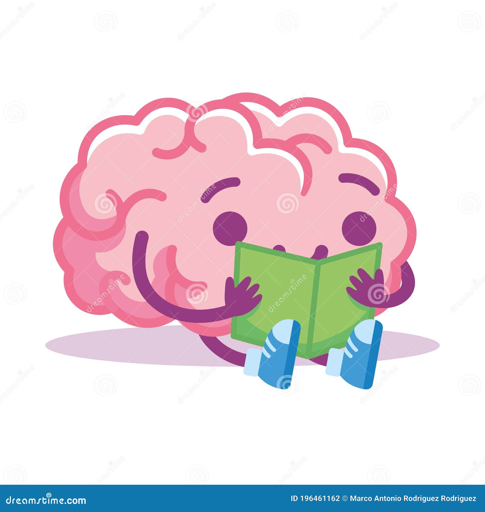 Isolated brain read emoji stock vector. Illustration of mind - 196461162