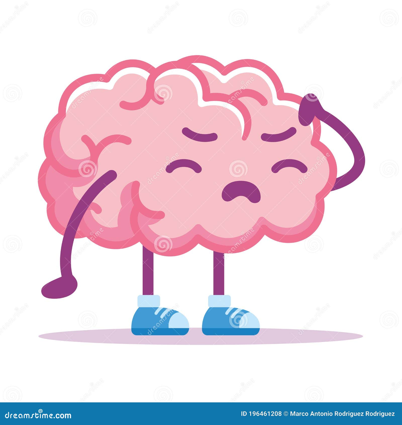 Isolated brain sick emoji stock vector. Illustration of expression ...