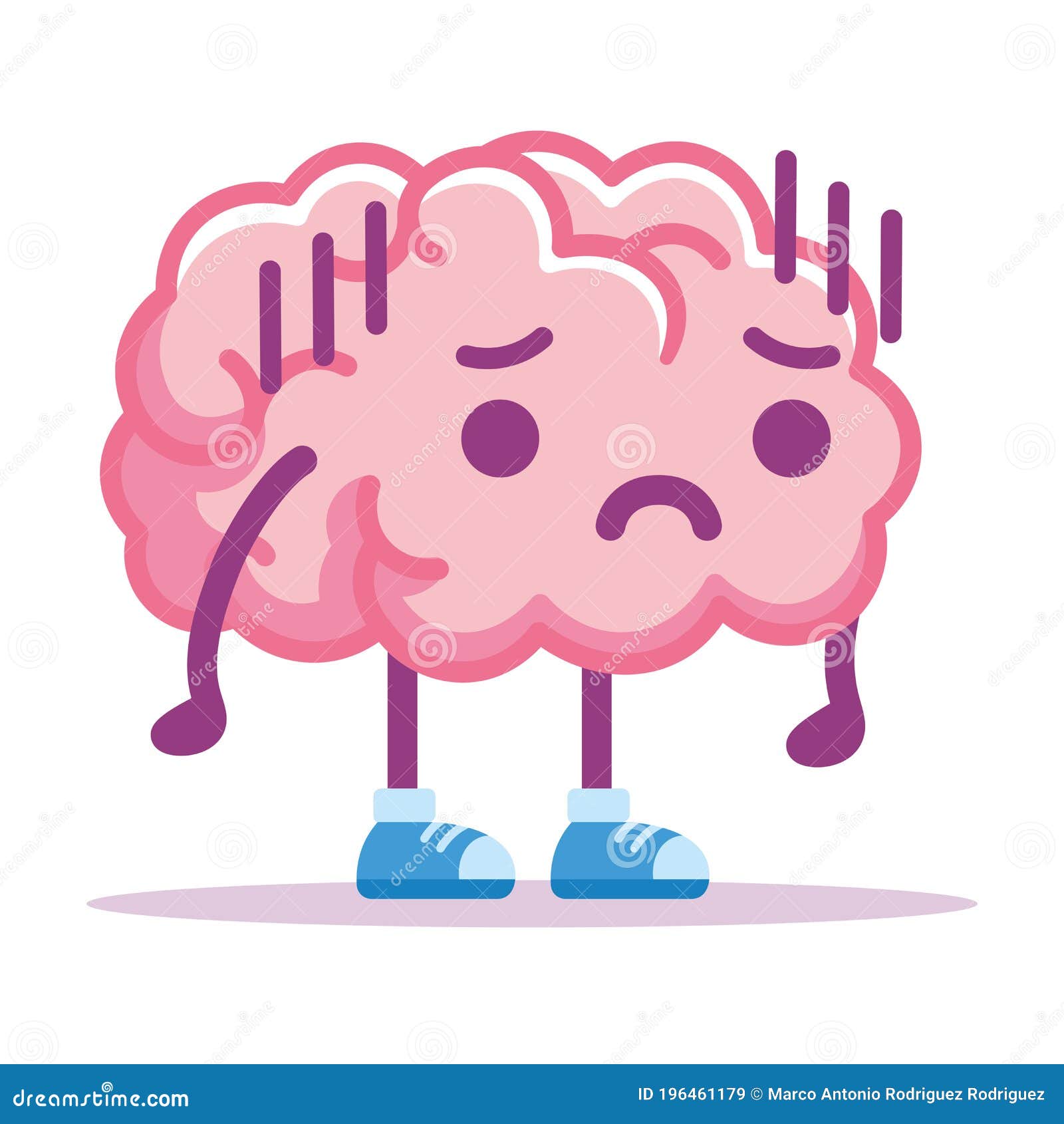 Isolated brain tired emoji stock vector. Illustration of face - 196461179