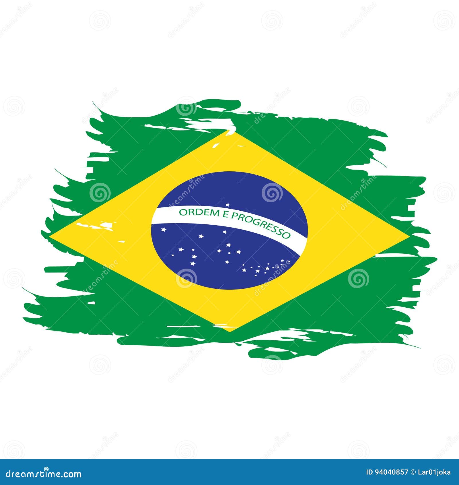 Isolated Brazilian flag stock vector. Illustration of concept - 94040857