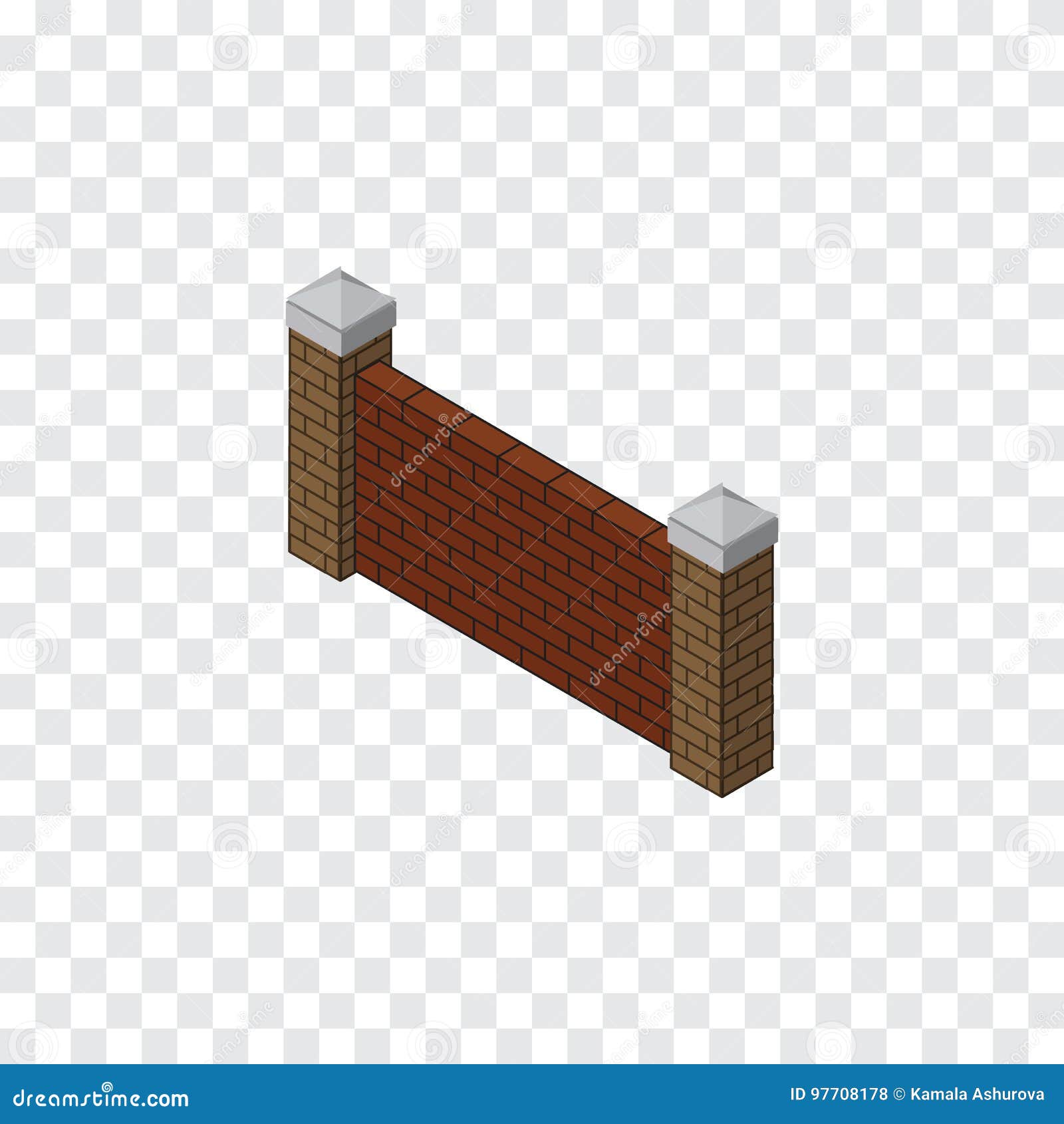 Isolated Brick Wall Isometric. Barrier Vector Element Can Be Used for ...