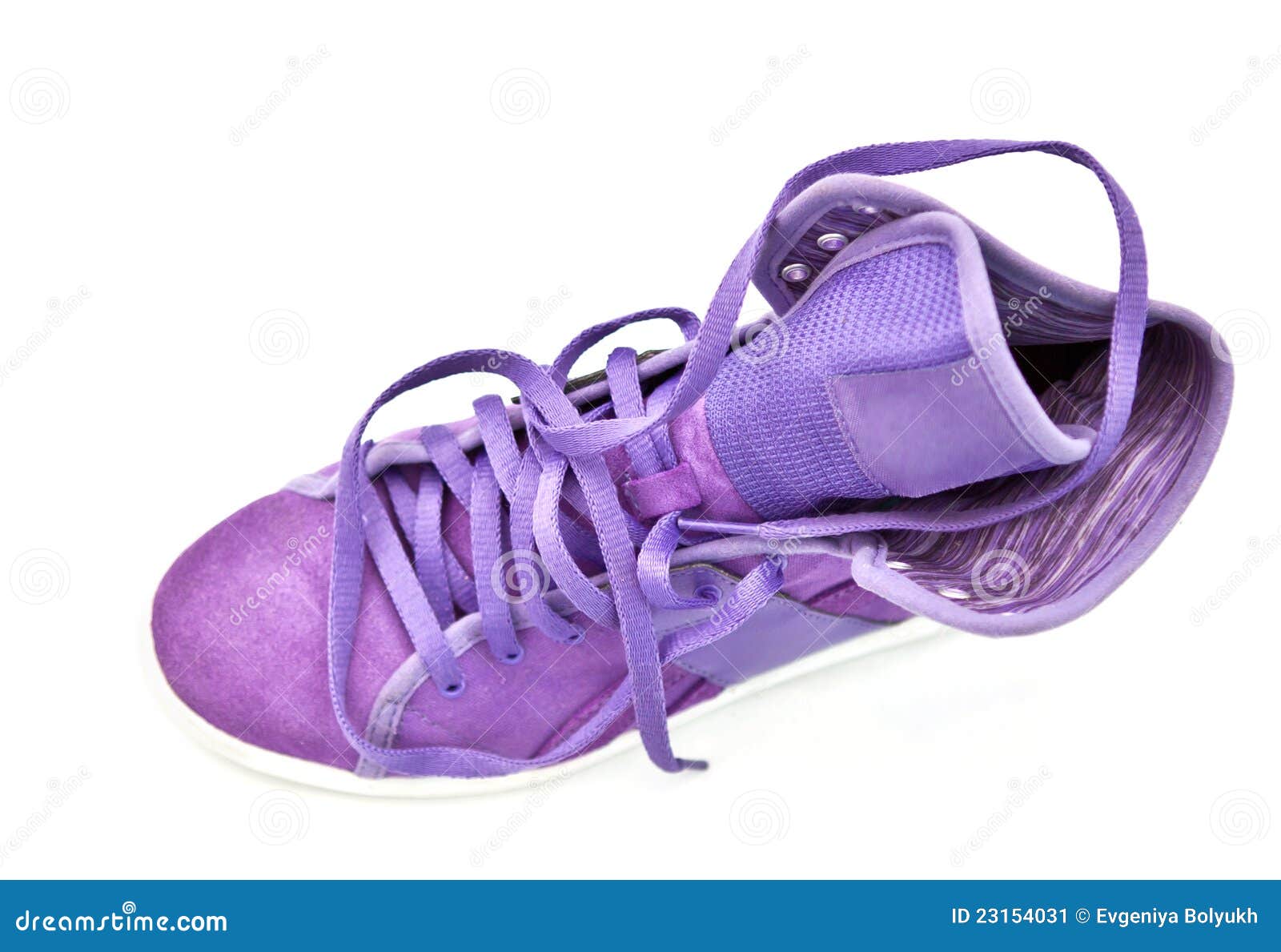 Isolated Bright Violet Sneaker Stock Image - Image of classic, rubber ...