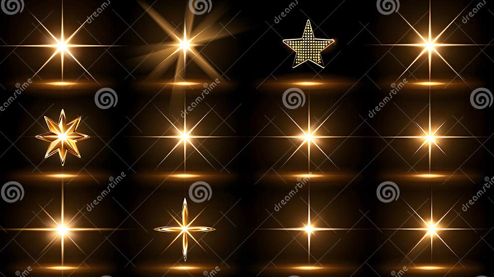Isolated Brightness Set. Shining Light Stock Photo - Image of glare ...