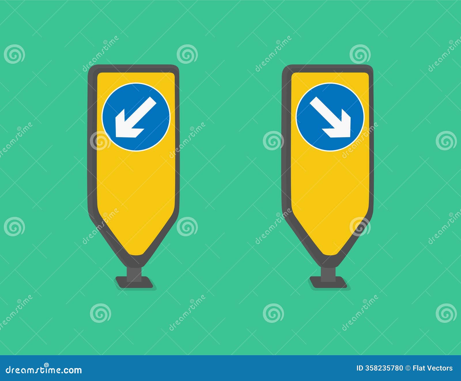 Isolated British Internally Illuminated Traffic Bollards With "keep ...