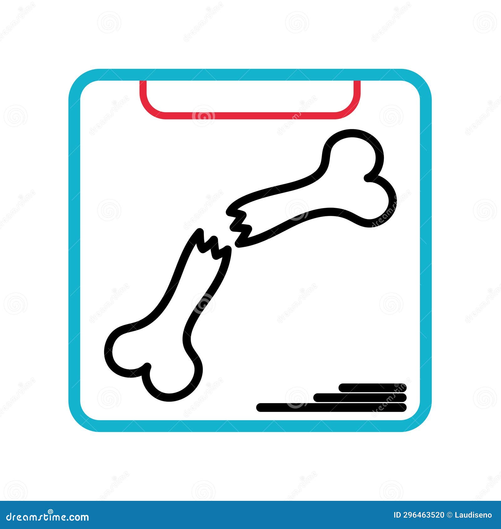 Isolated Broken Bone on X-ray Medical Icon Vector Stock Vector ...