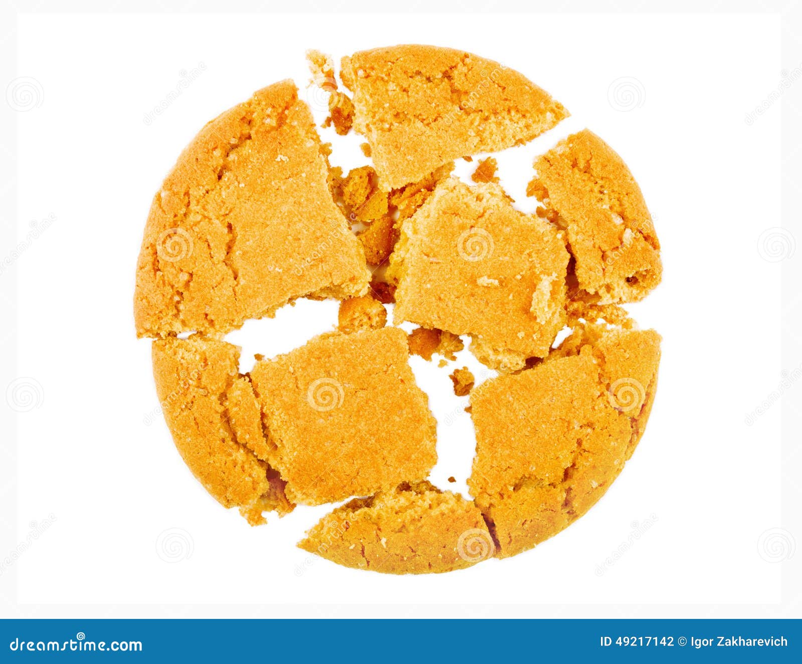 Isolated broken cookie stock photo. Image of dessert - 49217142