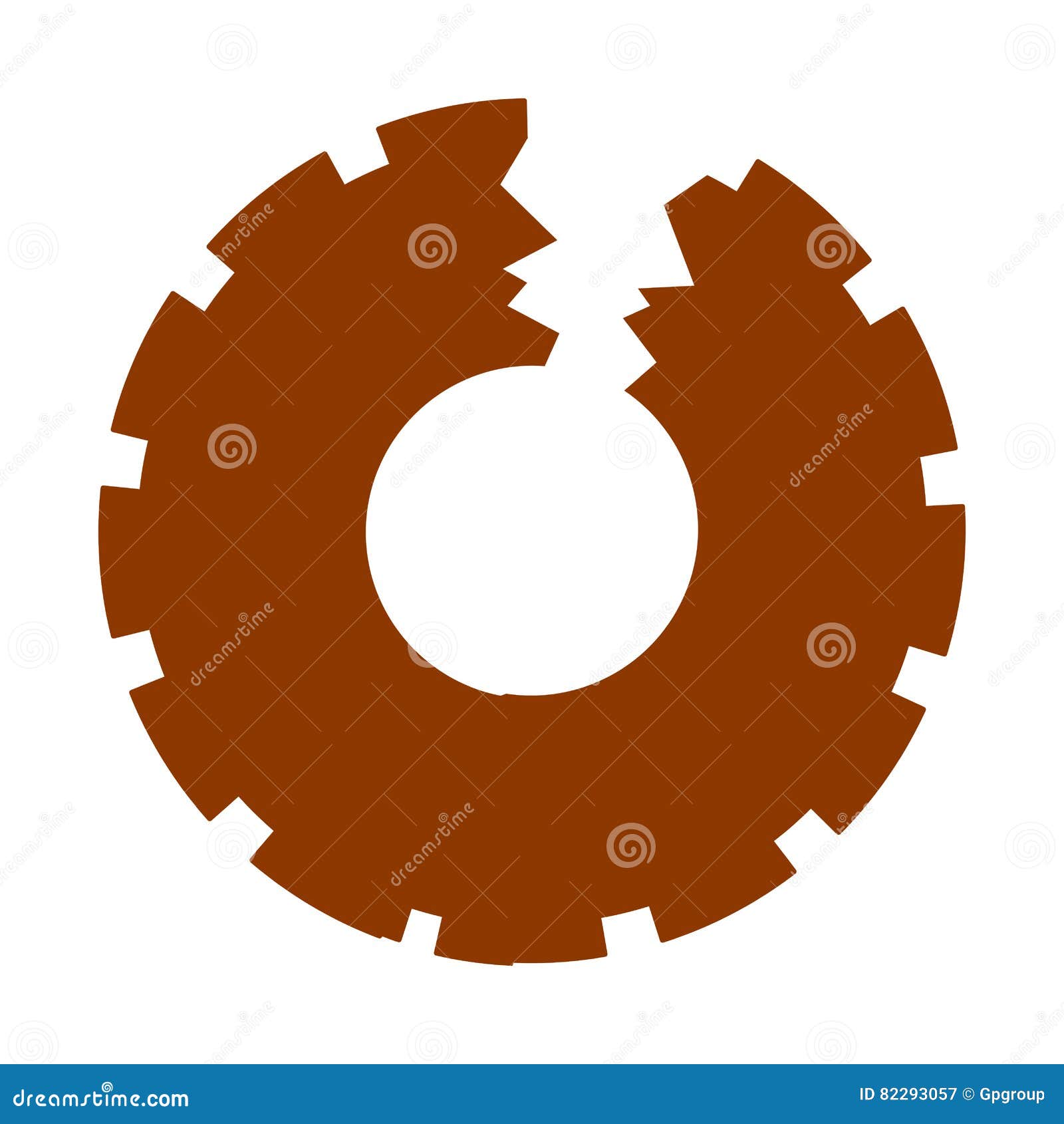 Isolated Broken Gear Design Stock Vector - Illustration of symbol, spin ...