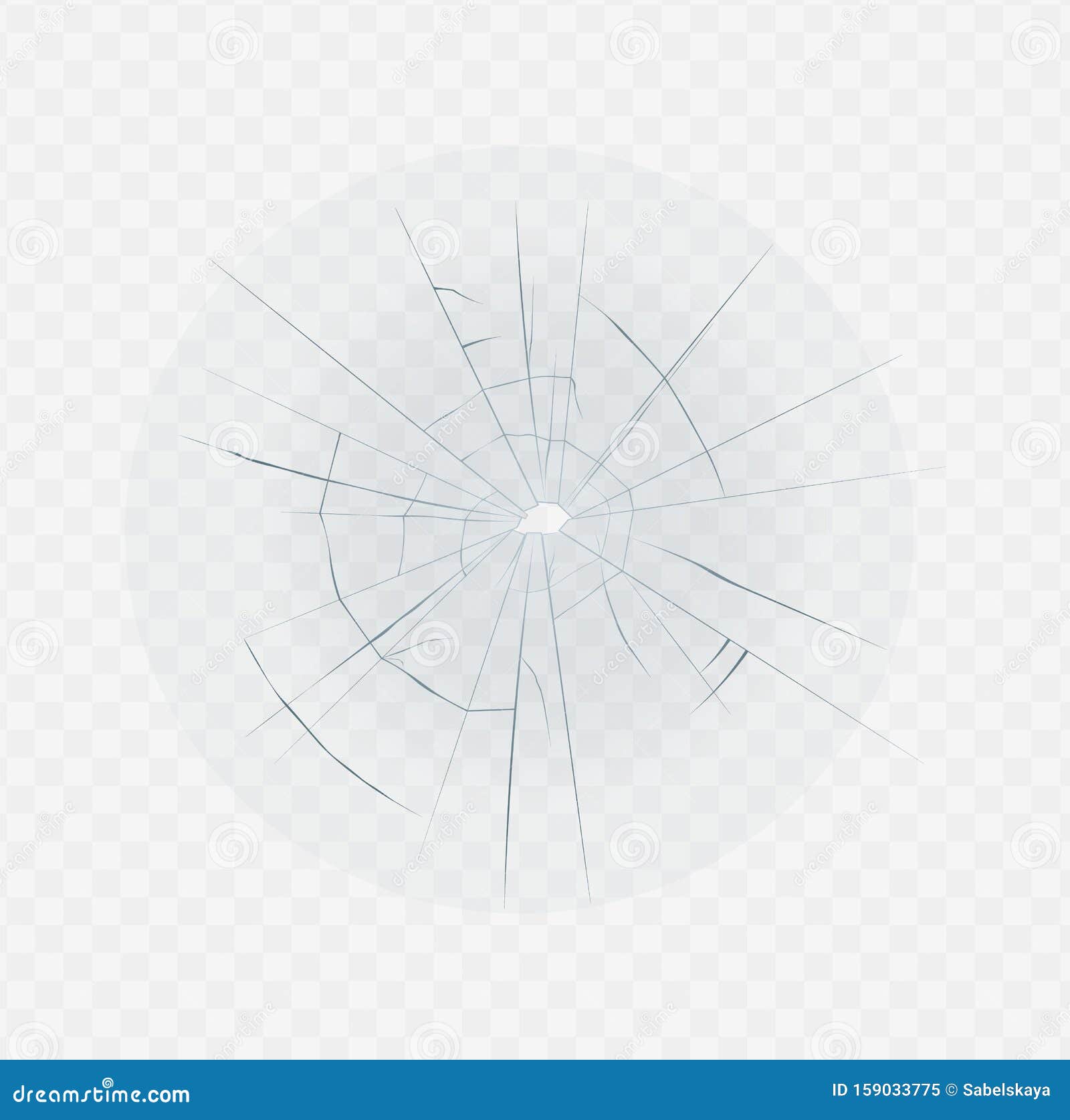 Isolated Broken Glass with Hole Crack and Spider Web Shape. Stock ...