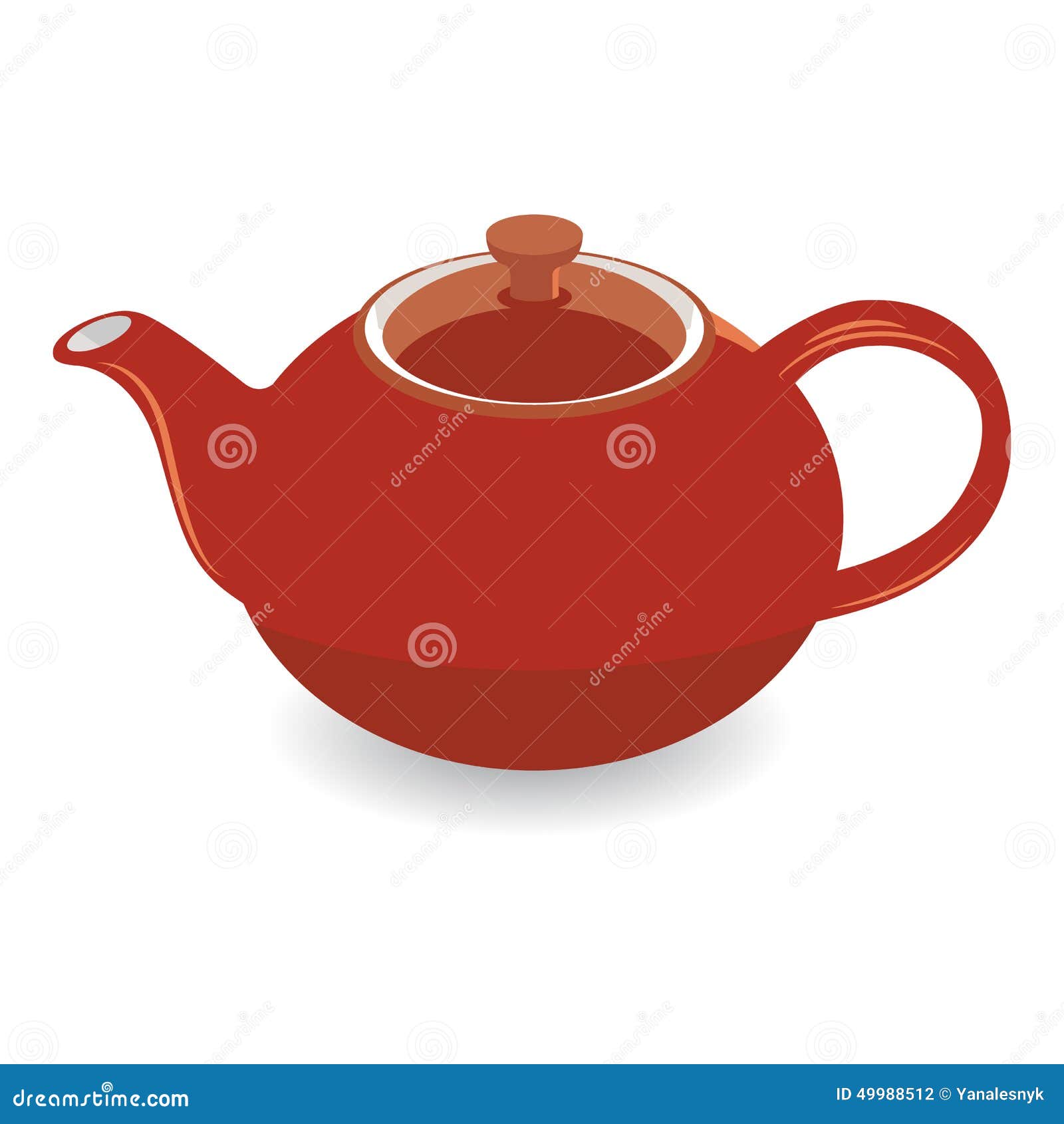 Isolated Brown Clay Tea Pot, Vector Illustration Stock Vector ...