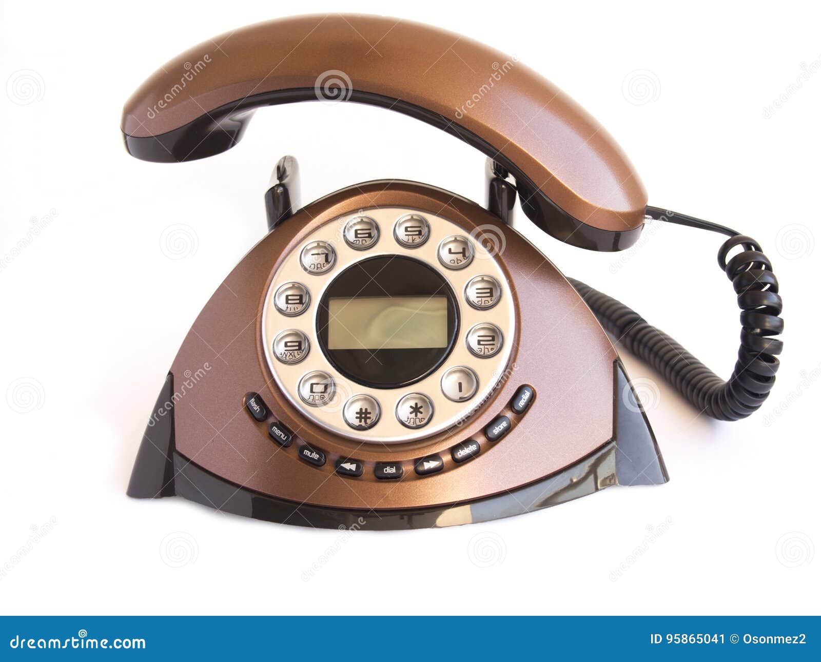 Isolated Brown Home Telephone Stock Image - Image of ancient ...