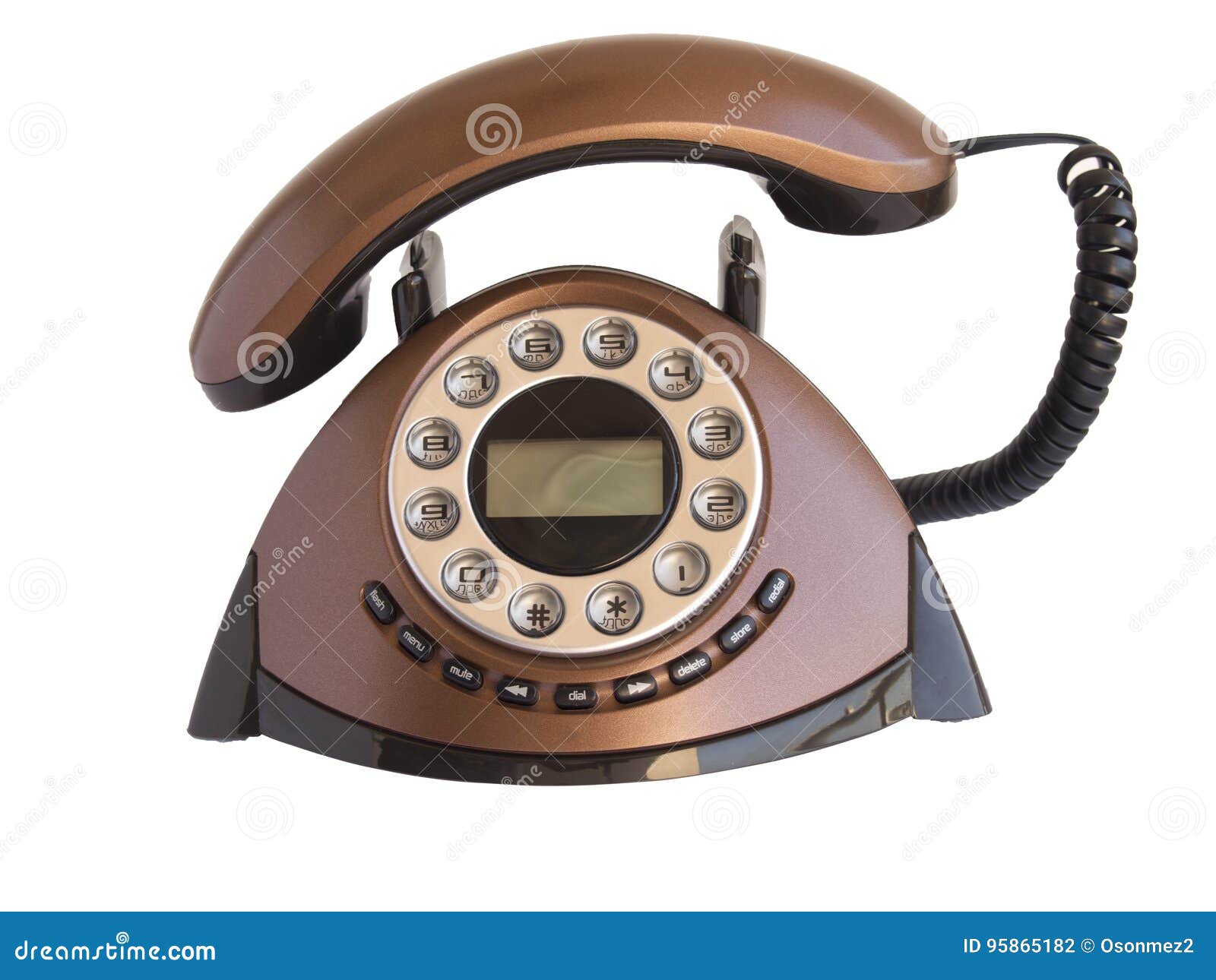 Isolated Brown Home Telephone Stock Photo - Image of equipment ...