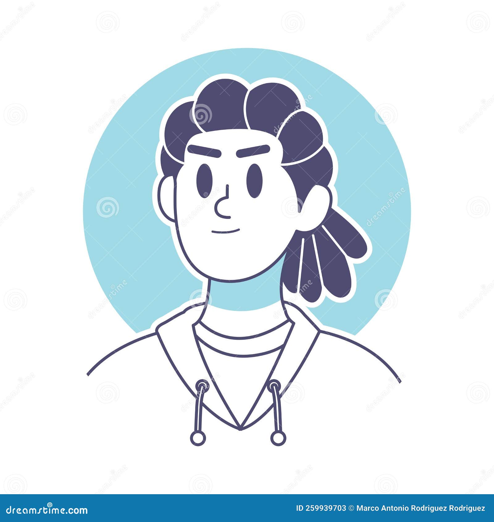 Isolated Brunette Man Draw Vector Illustration Stock Vector ...