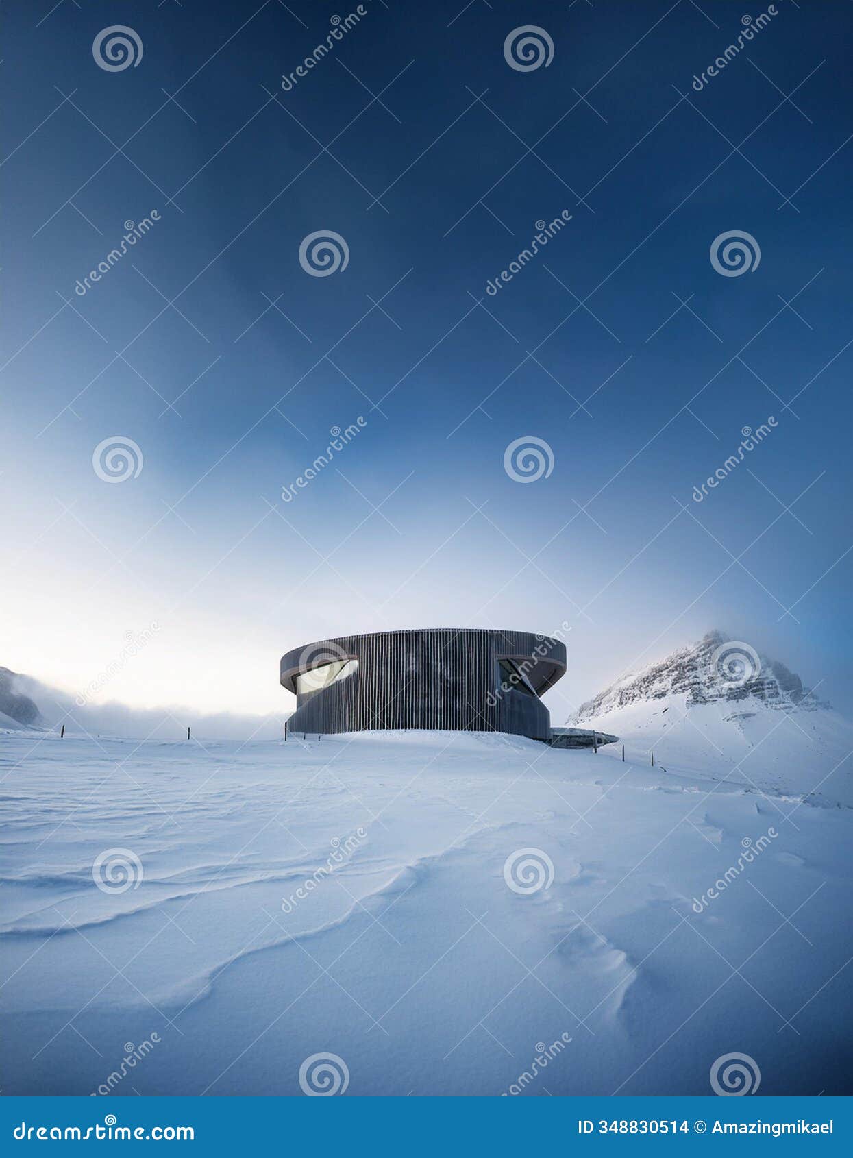 Isolated Brutalist Structure In Arctic Landscape Royalty-Free Stock ...