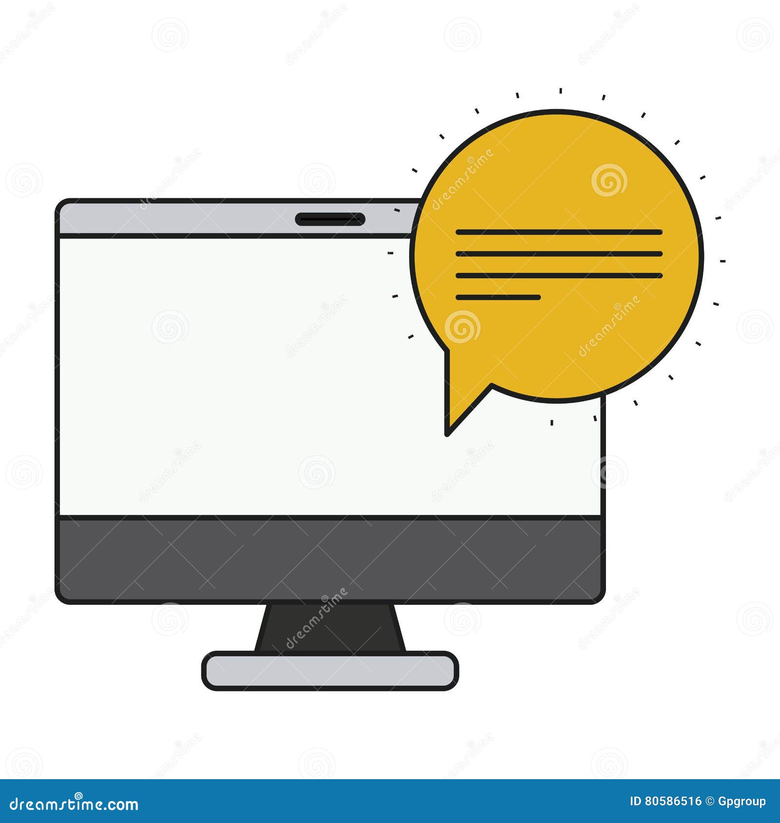 Isolated Bubble and Computer Design Stock Vector - Illustration of ...